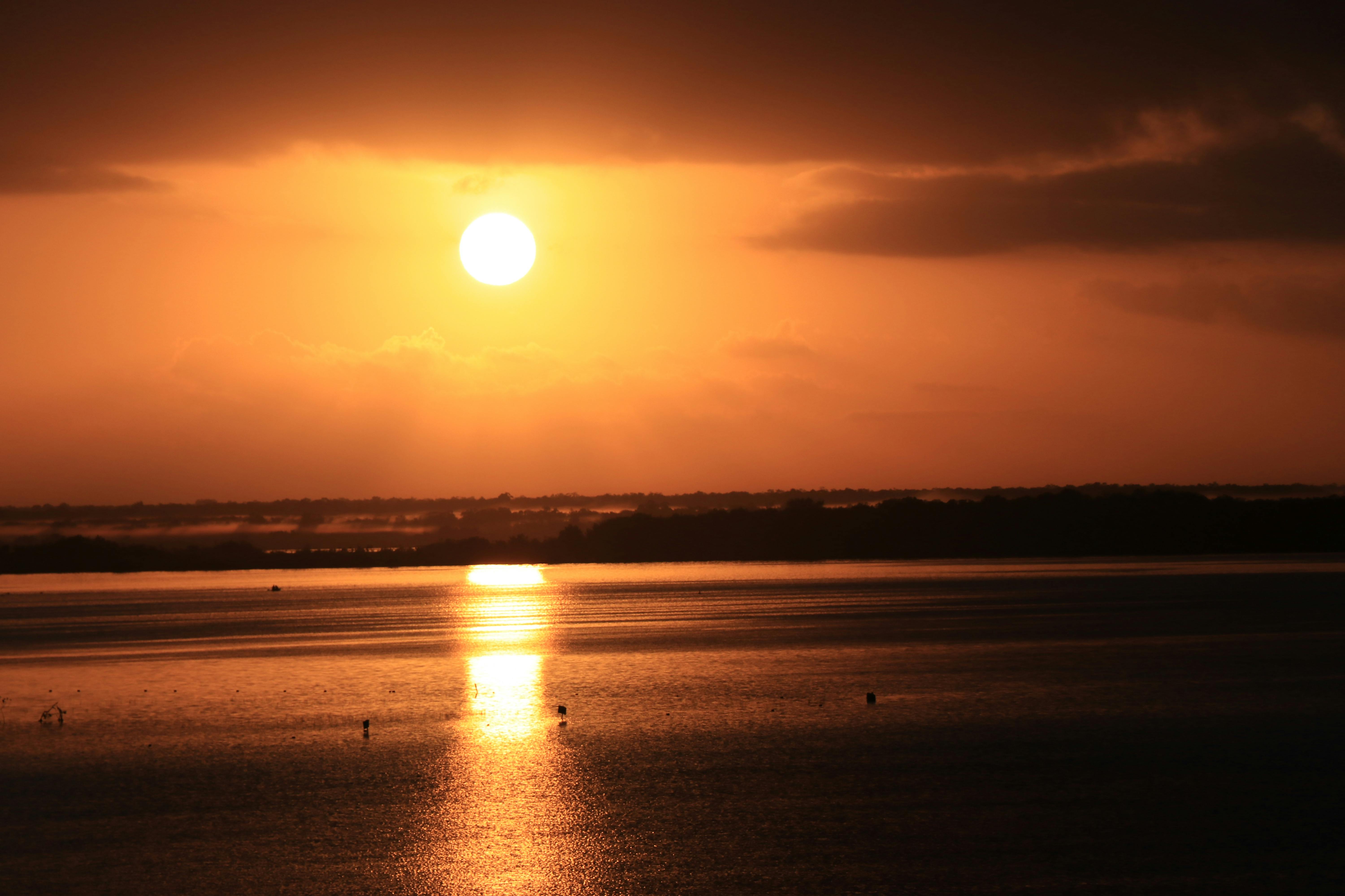 Serene Sunset Over Calm Lake Water · Free Stock Photo