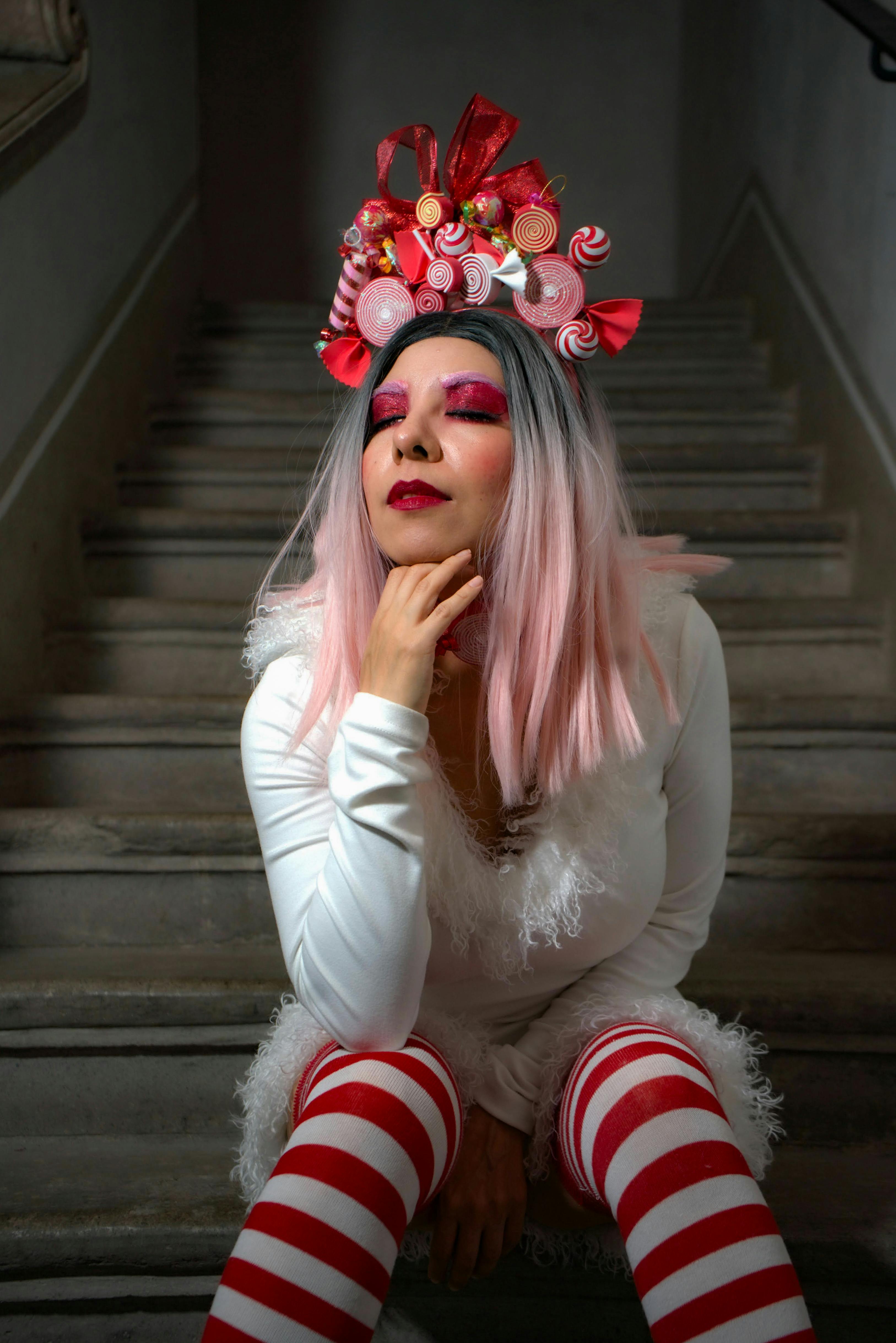 Whimsical Costume with Candy Headpiece · Free Stock Photo
