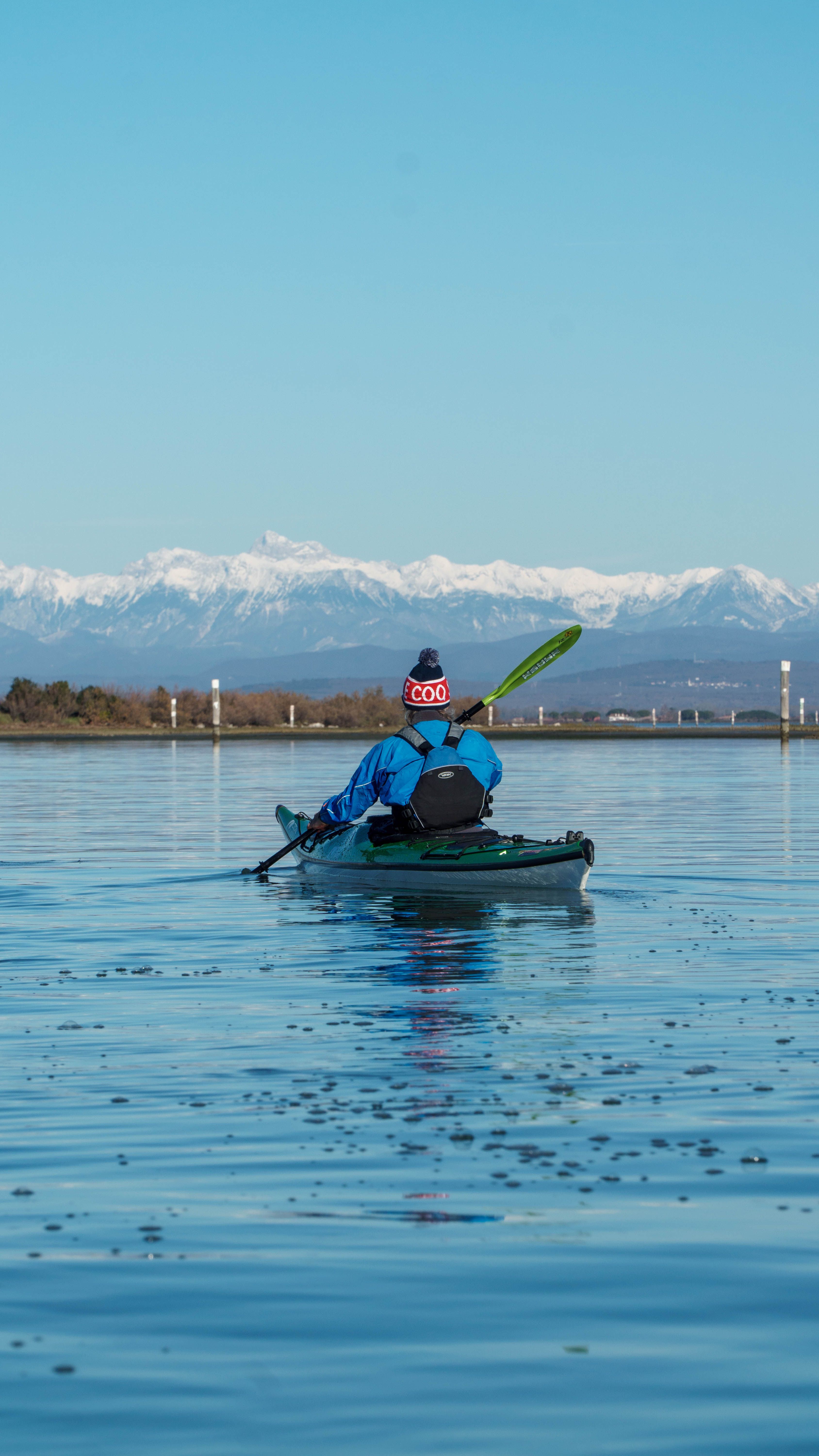 Kayaking Adventure with Snowy Mountains in Italy · Free Stock Photo