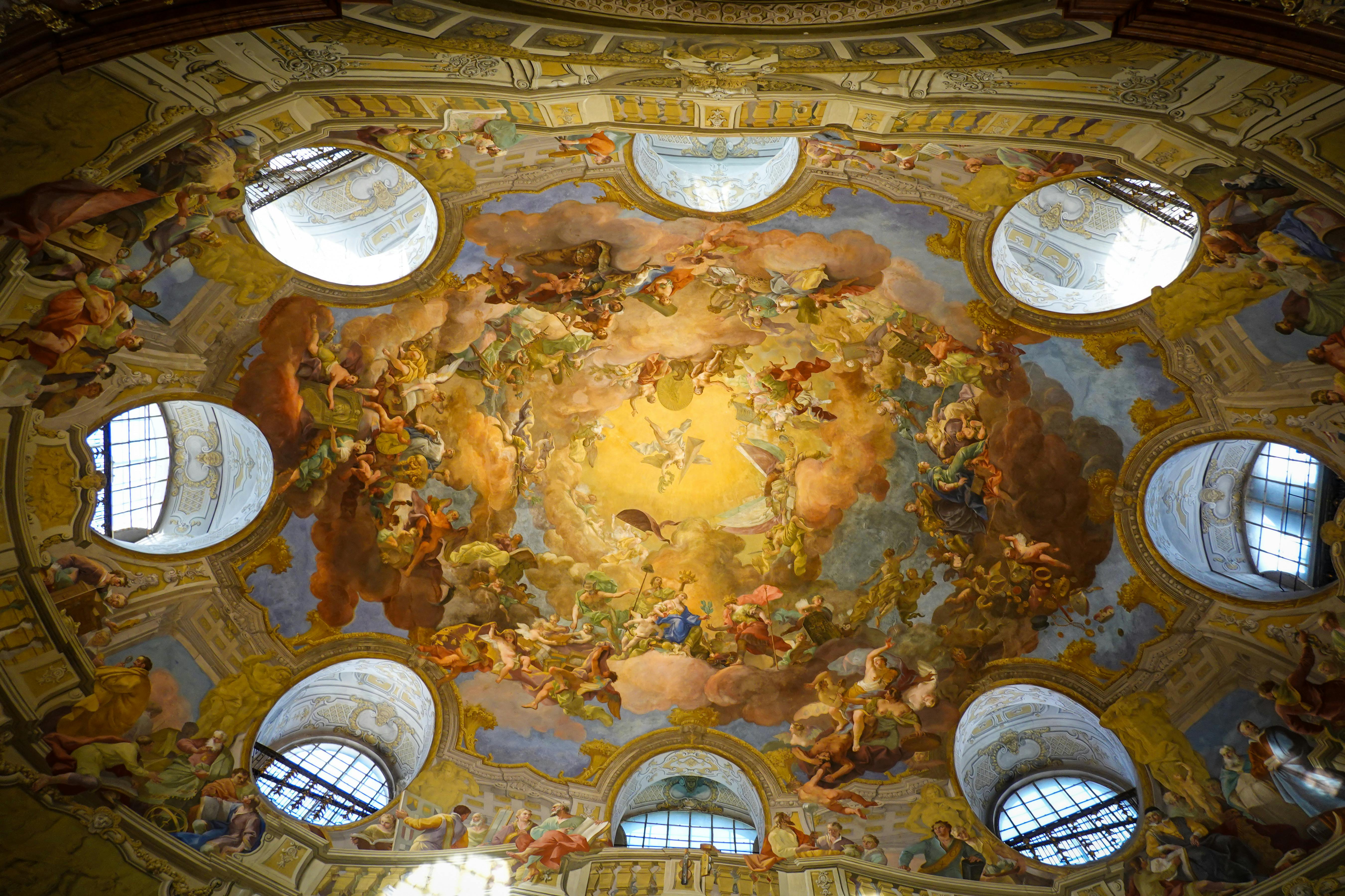 Intricate Baroque Painted Ceiling Art · Free Stock Photo