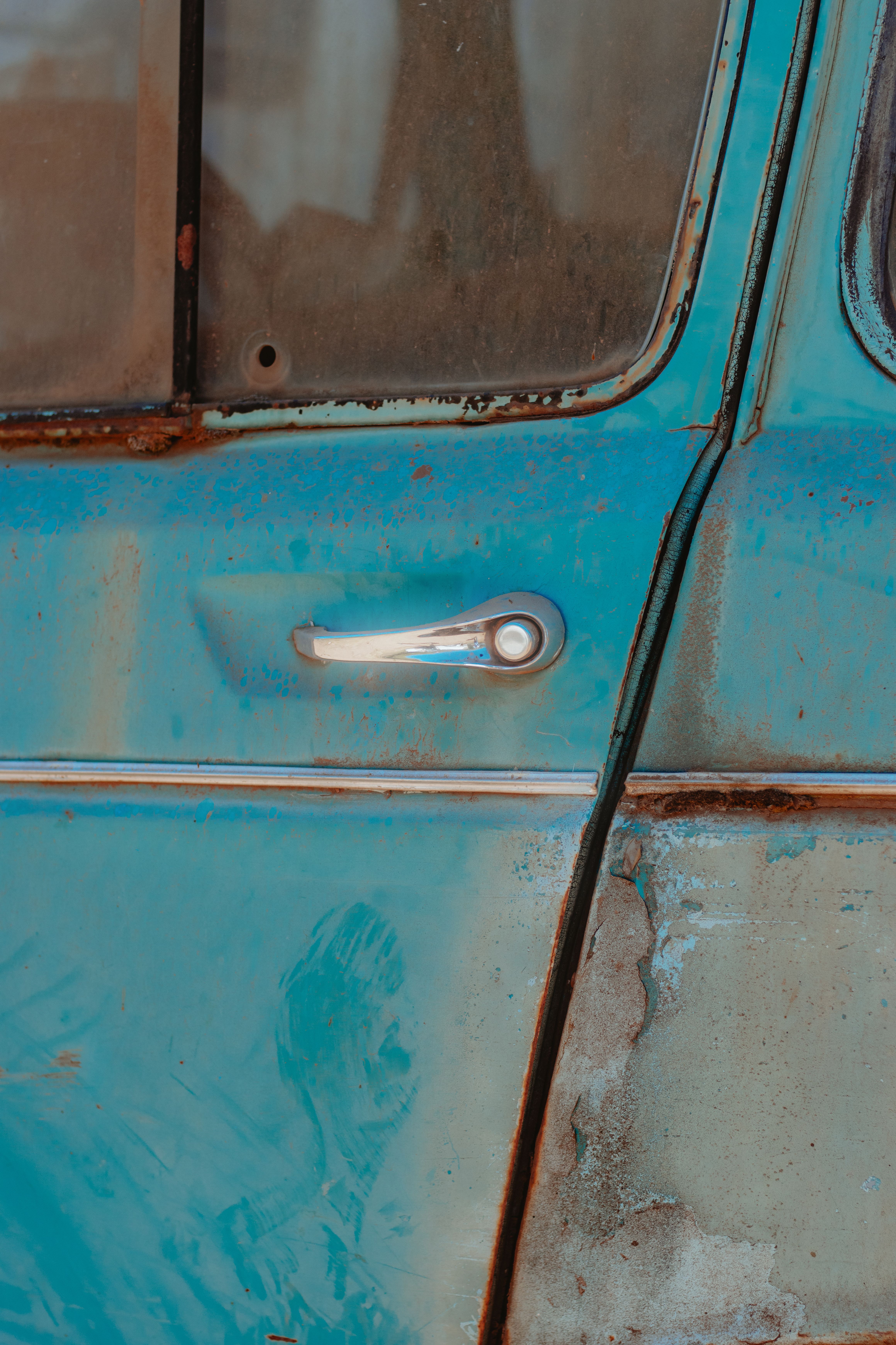 Rustic Blue Vintage Car Detail · Free Stock Photo