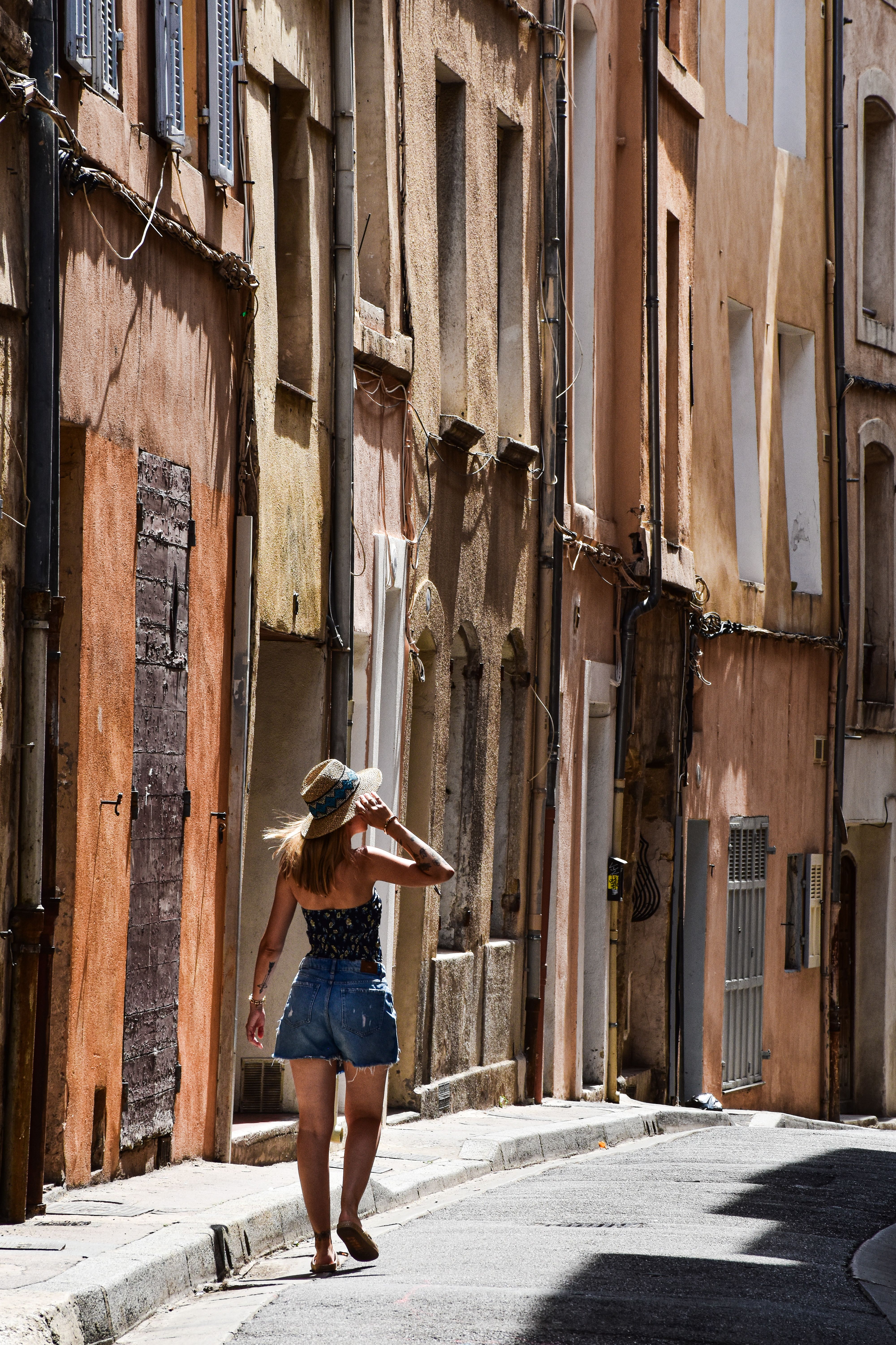Woman Walking in Aix-en-Provence Street · Free Stock Photo