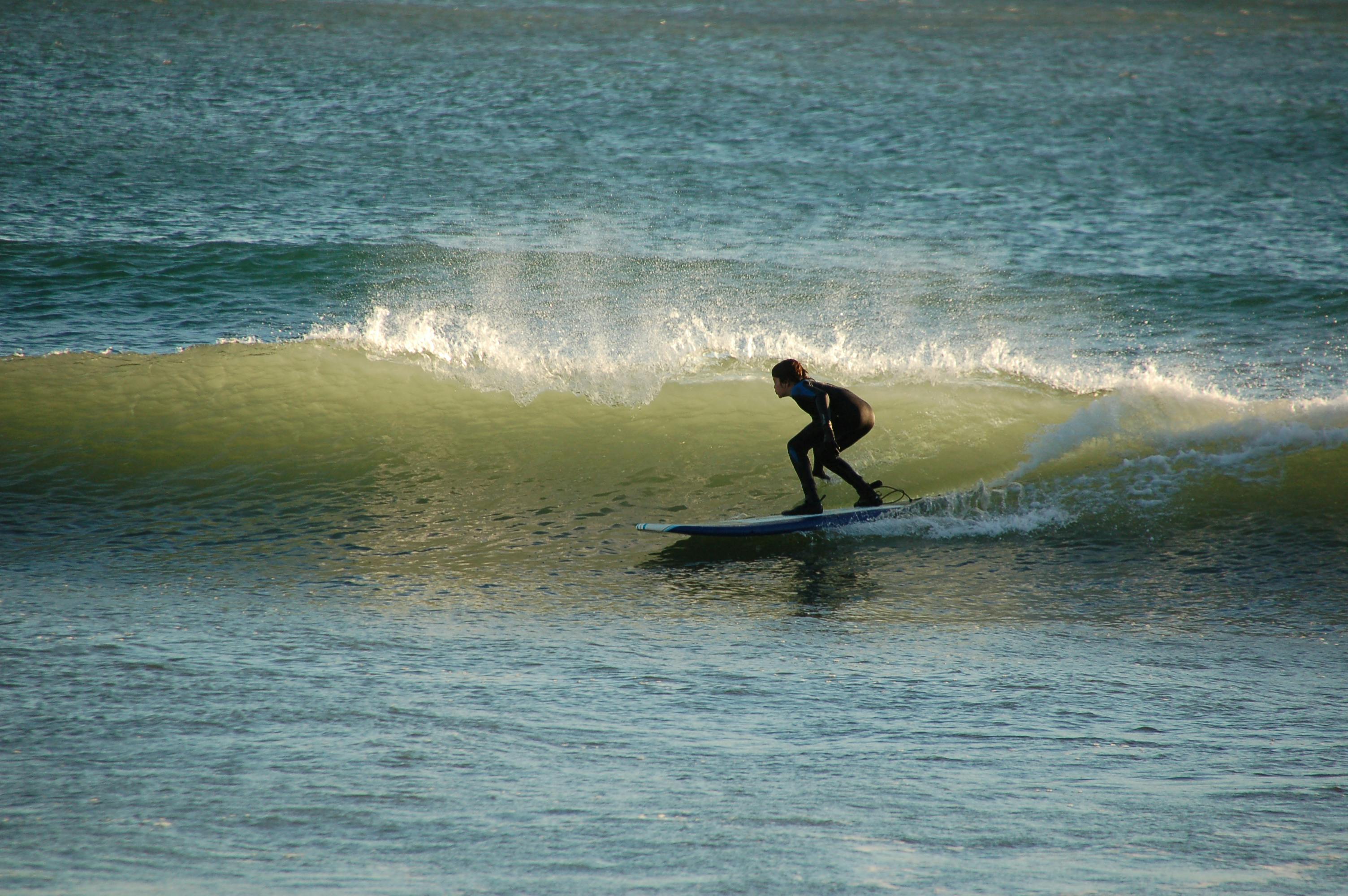 Dynamic Surfing Adventure in Ocean Waves · Free Stock Photo