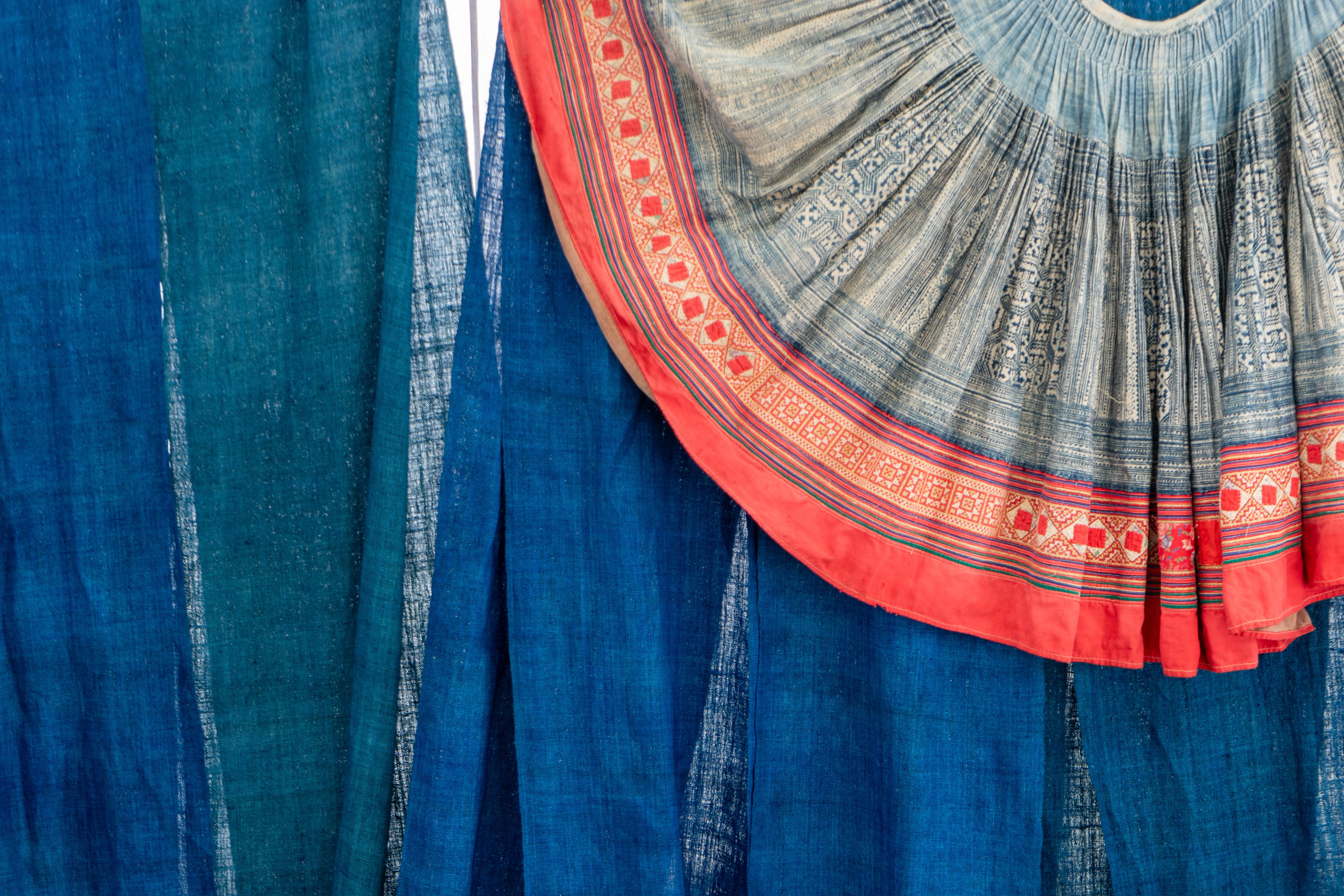 Colorful Traditional Textile with Intricate Patterns · Free Stock Photo