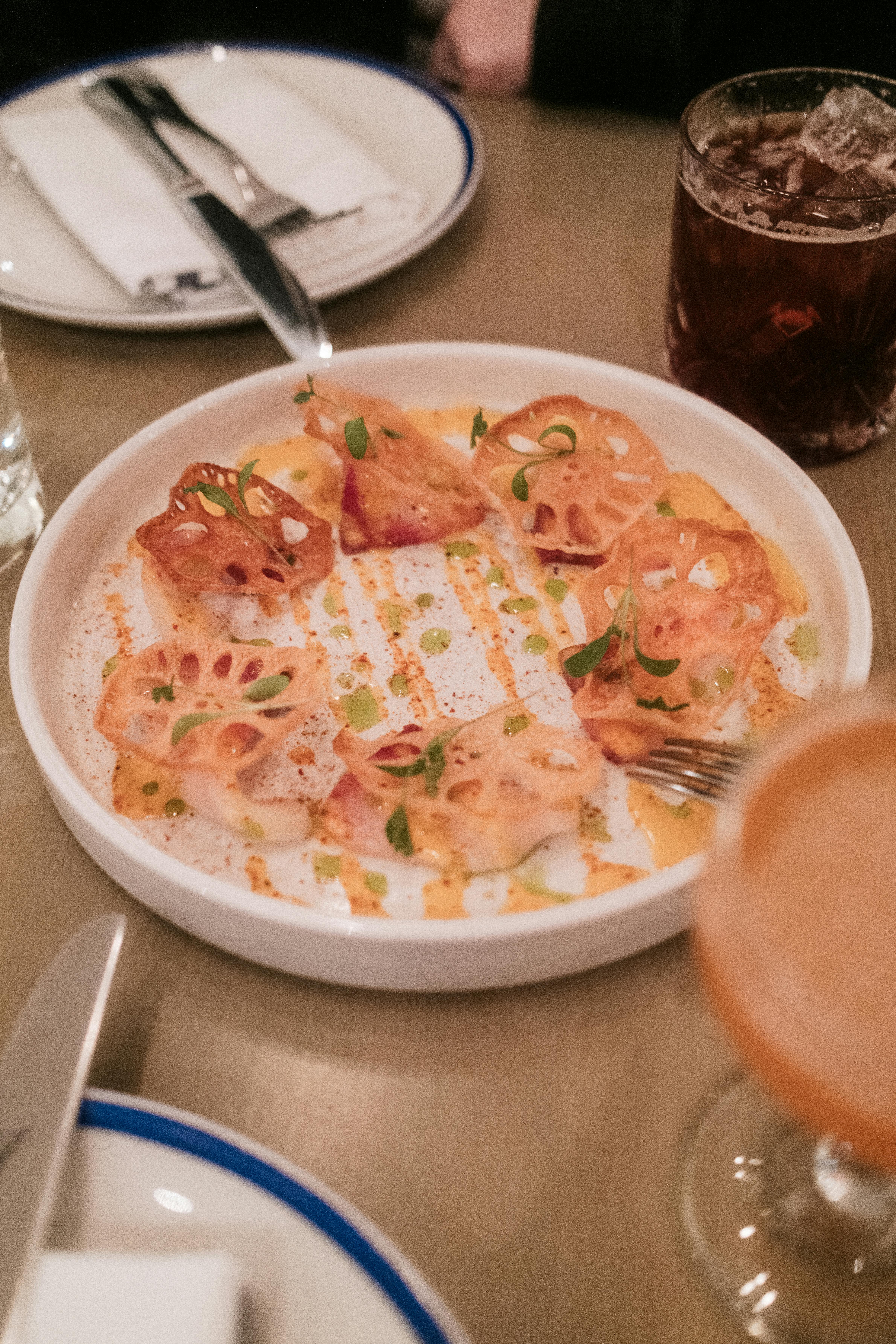 Delicious Lotus Root Appetizer on Elegant Table Setting · Free Stock Photo