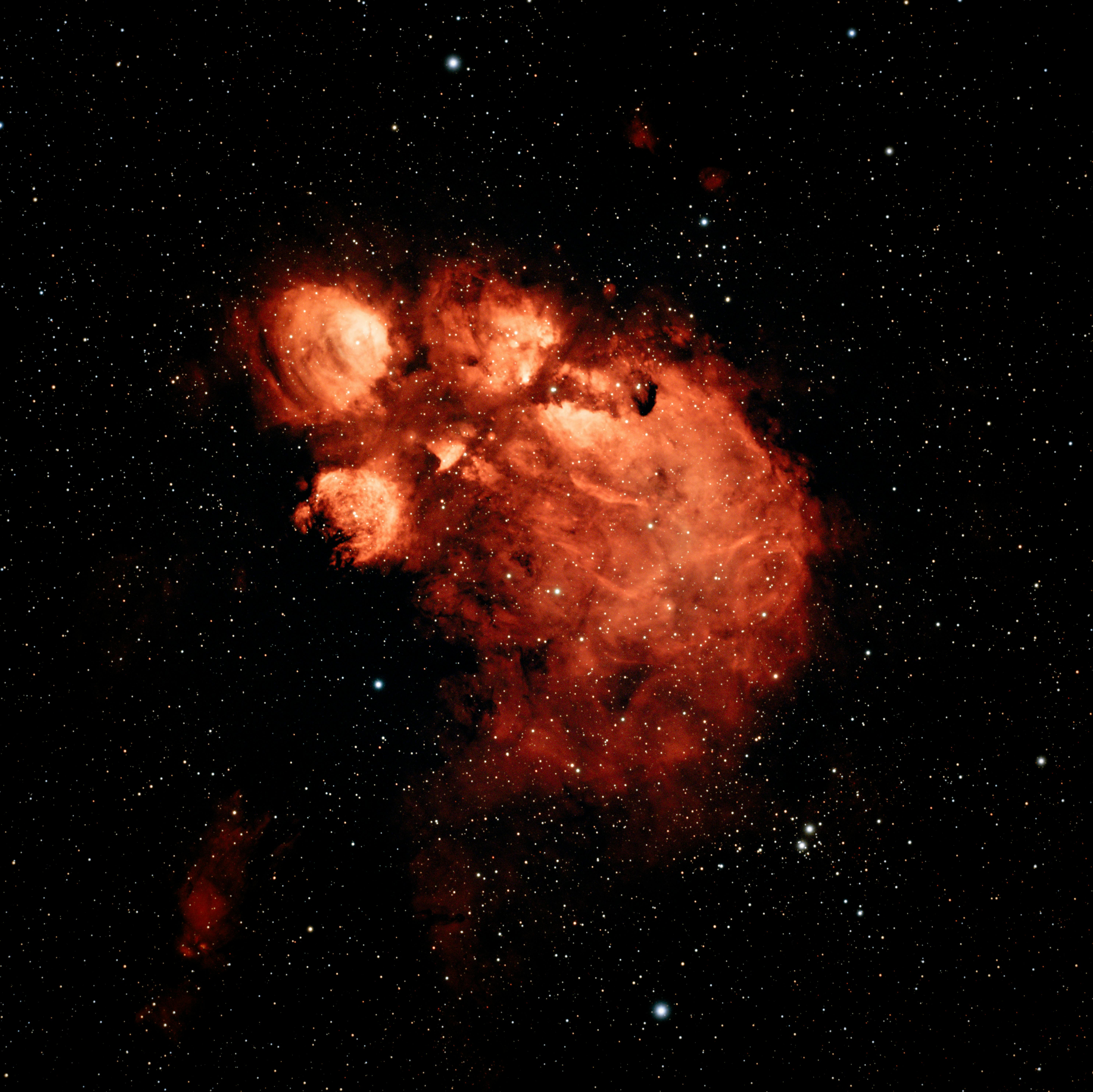 Stunning Red Nebula Amidst Starry Night Sky · Free Stock Photo