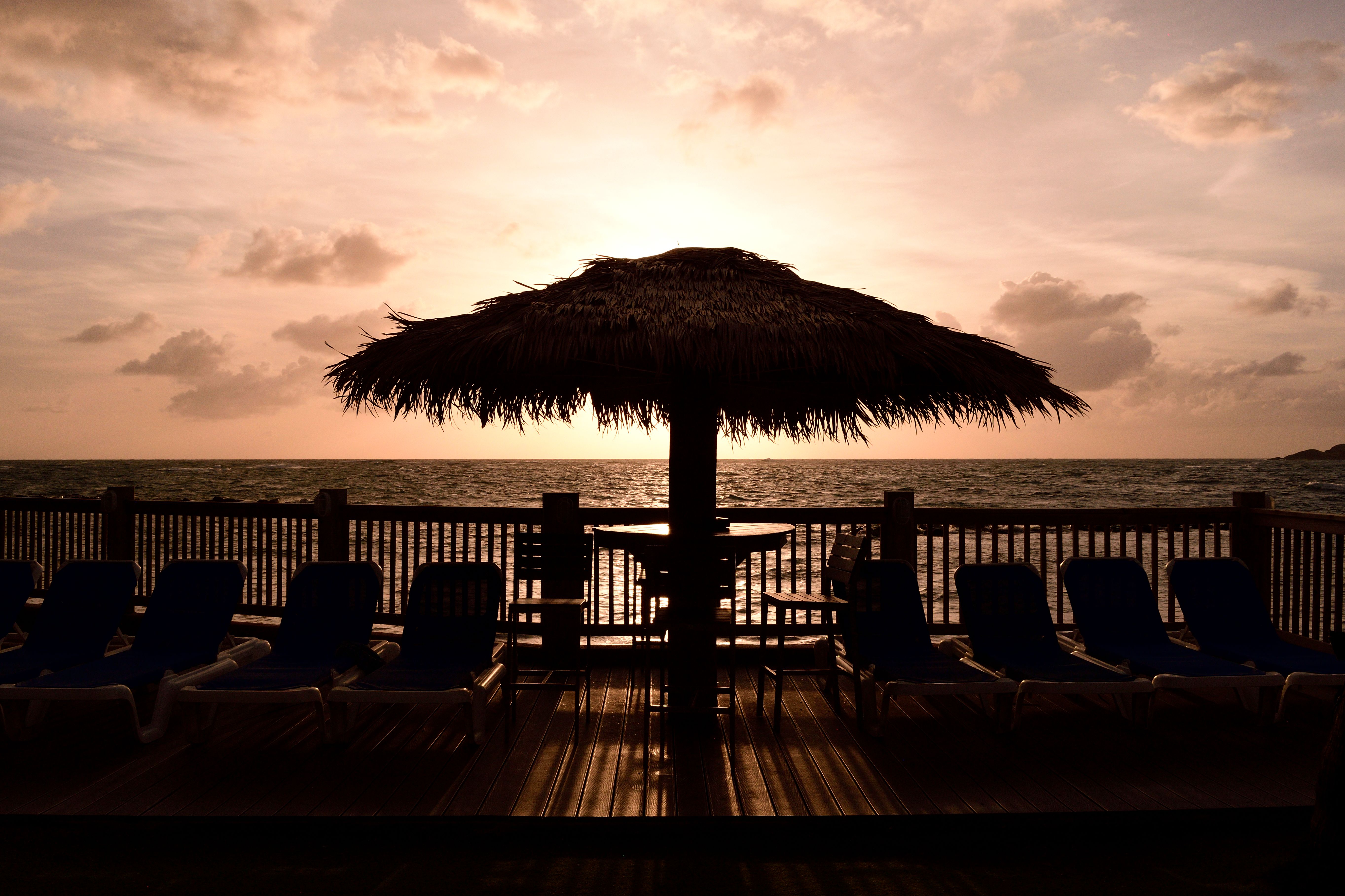 Sunset View from a Beach Deck in St. Lucia · Free Stock Photo