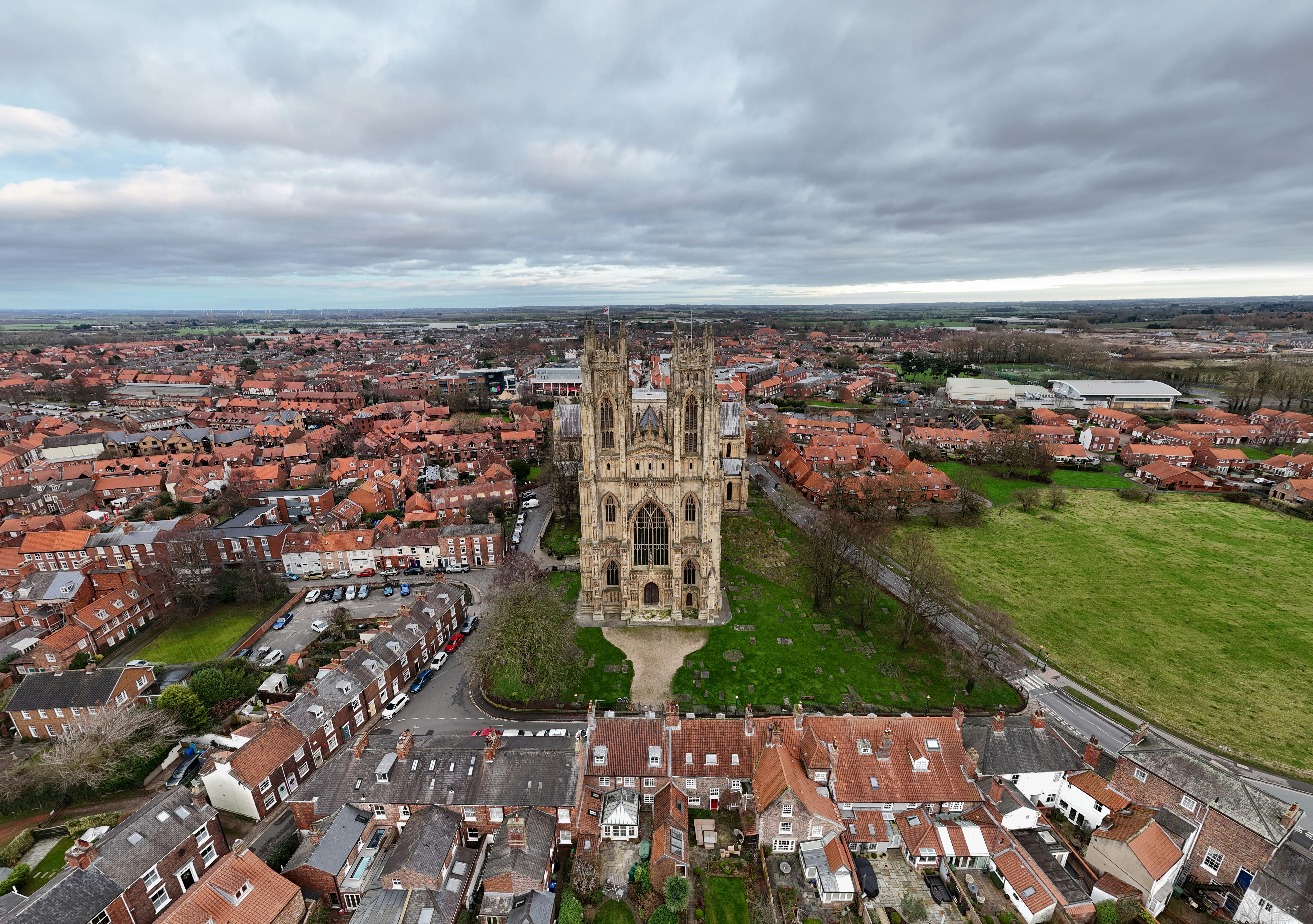 Aerial View of Historic Beverley Minster in Yorkshire · Free Stock Photo