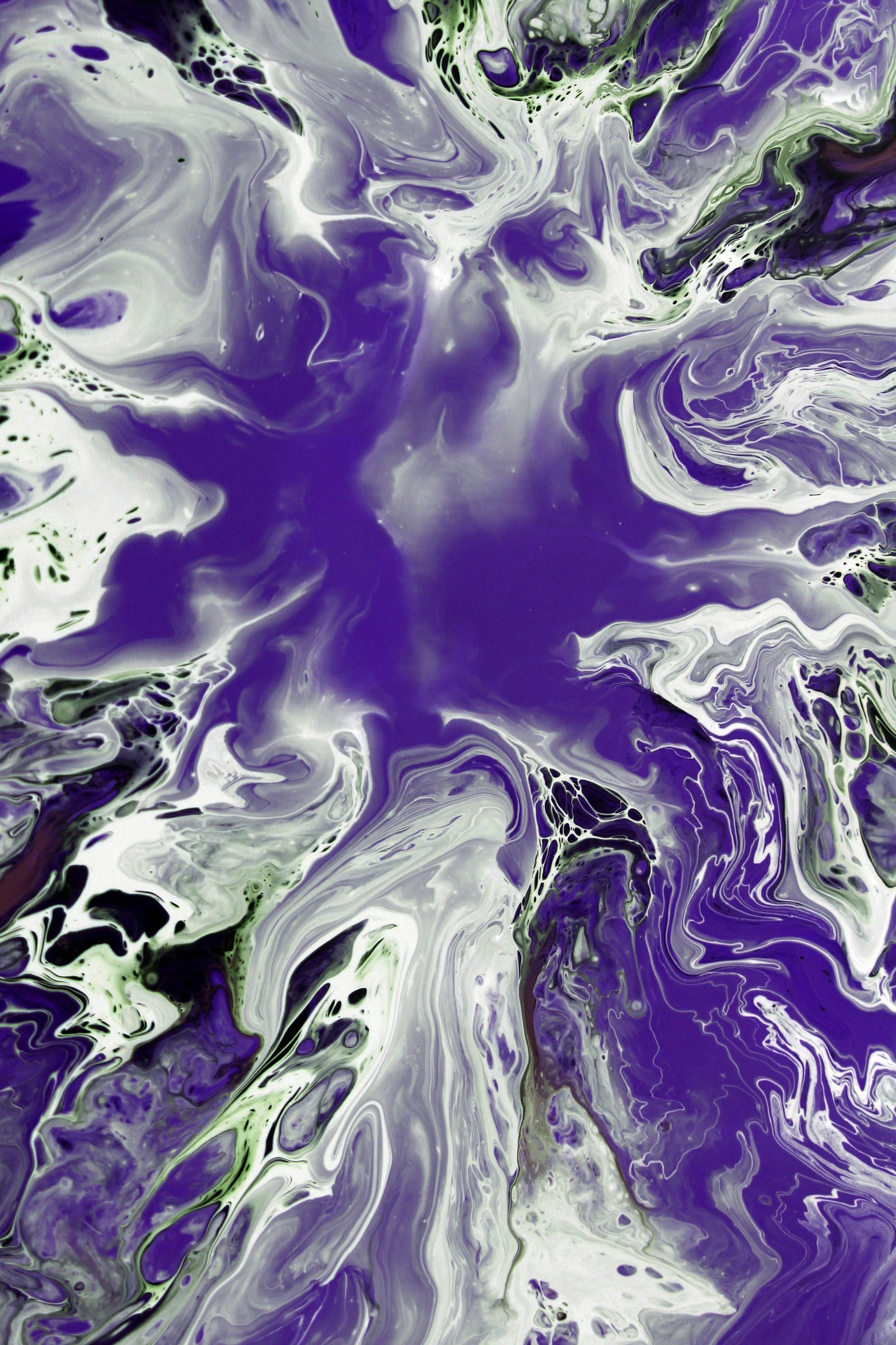 Abstract Purple and White Fluid Art Painting · Free Stock Photo
