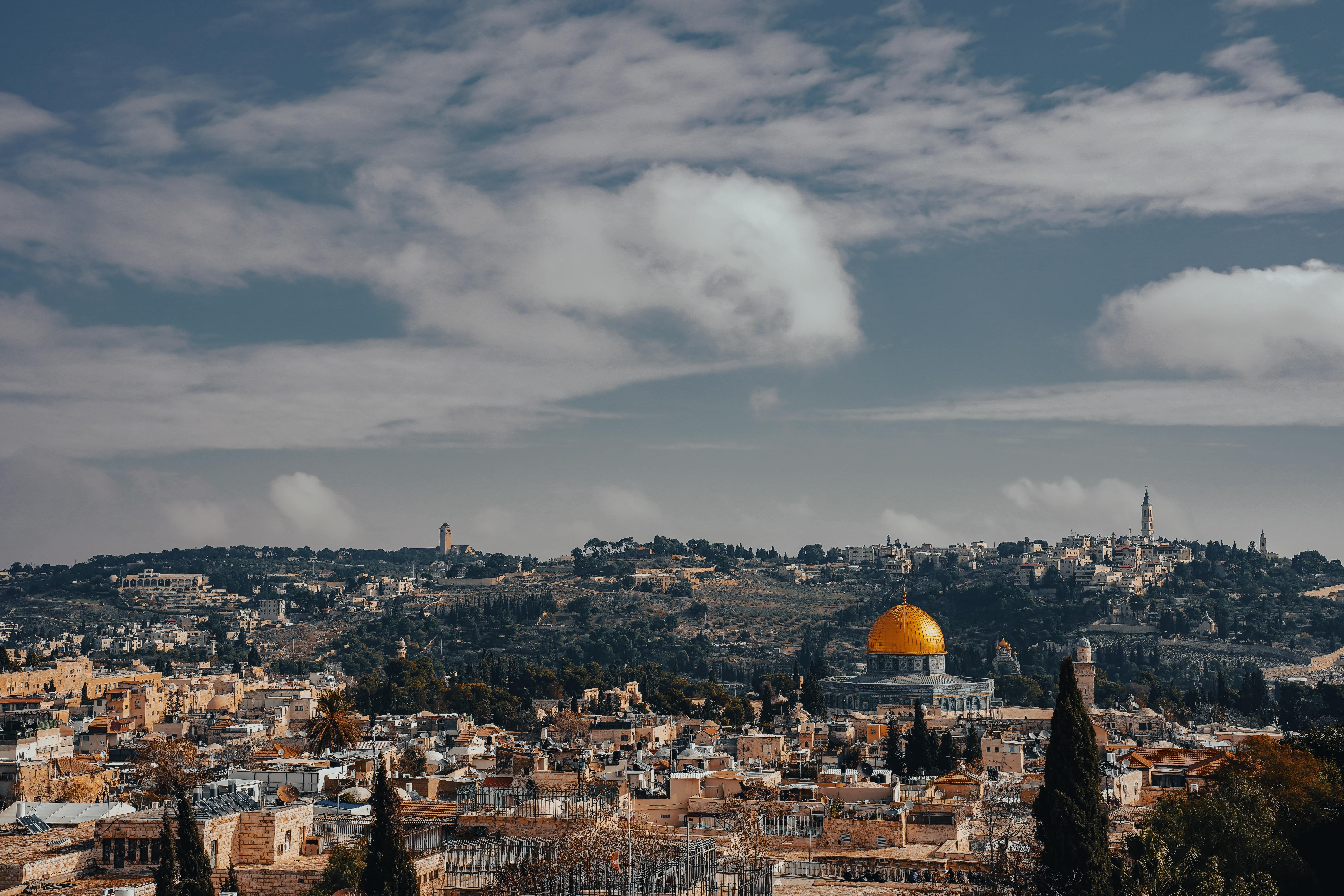 Aerial View of Jerusalem Featuring Dome of the Rock · Free Stock Photo
