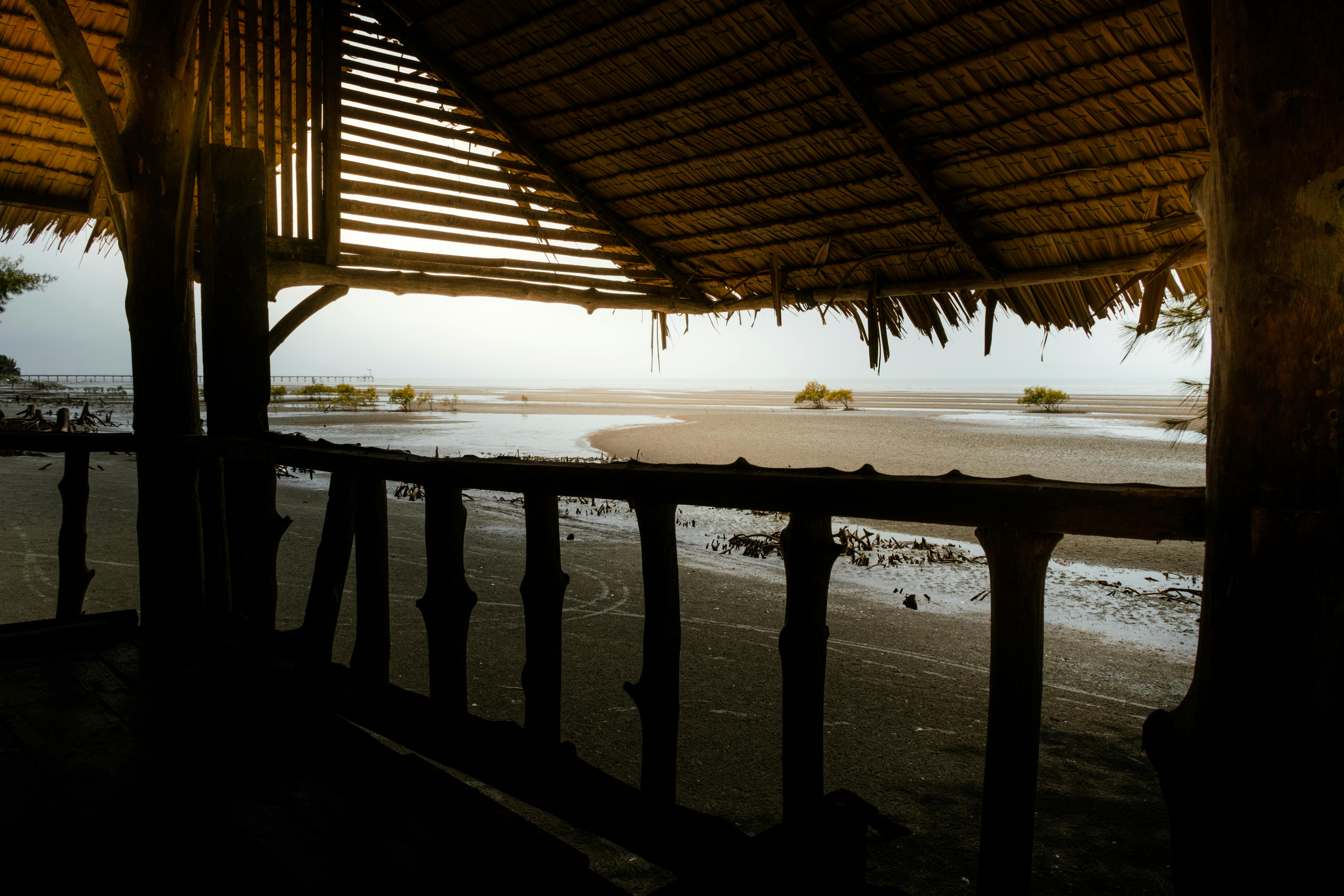 Rustic Malaysian Hut Overlooking Mangrove Beach · Free Stock Photo