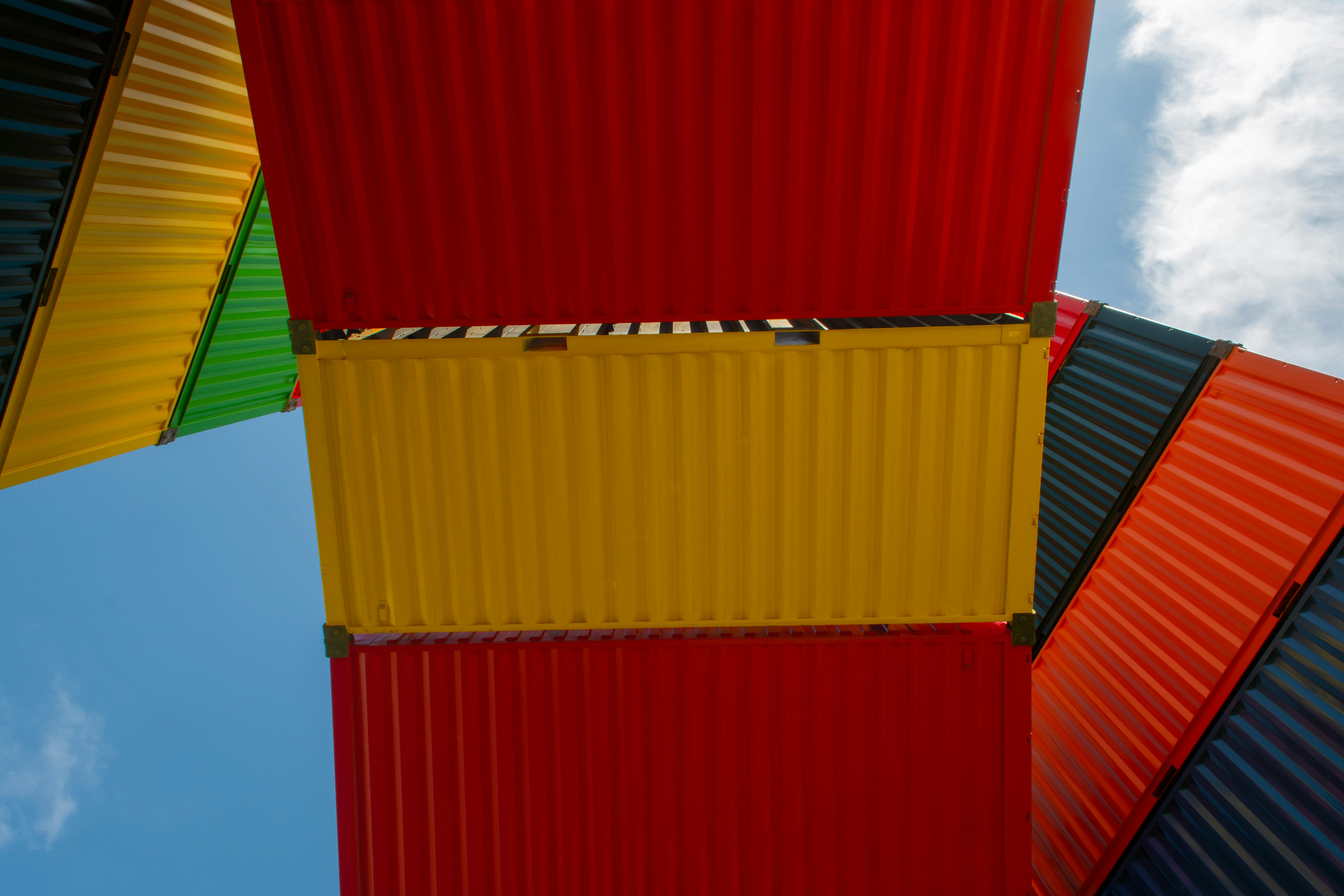 Colorful Shipping Containers Sculpture in Le Havre · Free Stock Photo