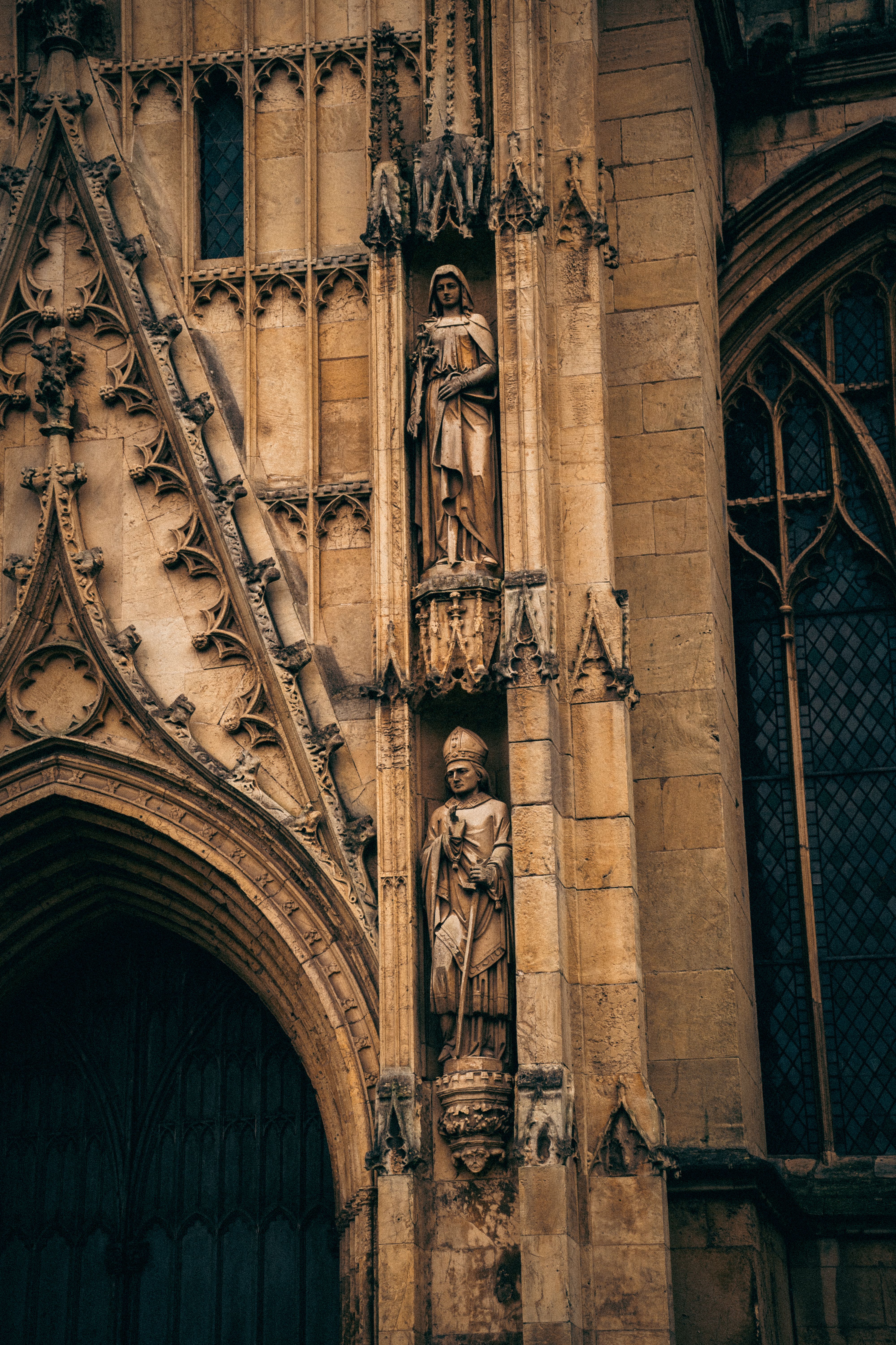 Gothic Architecture with Sculpted Saints on Church Facade · Free Stock ...