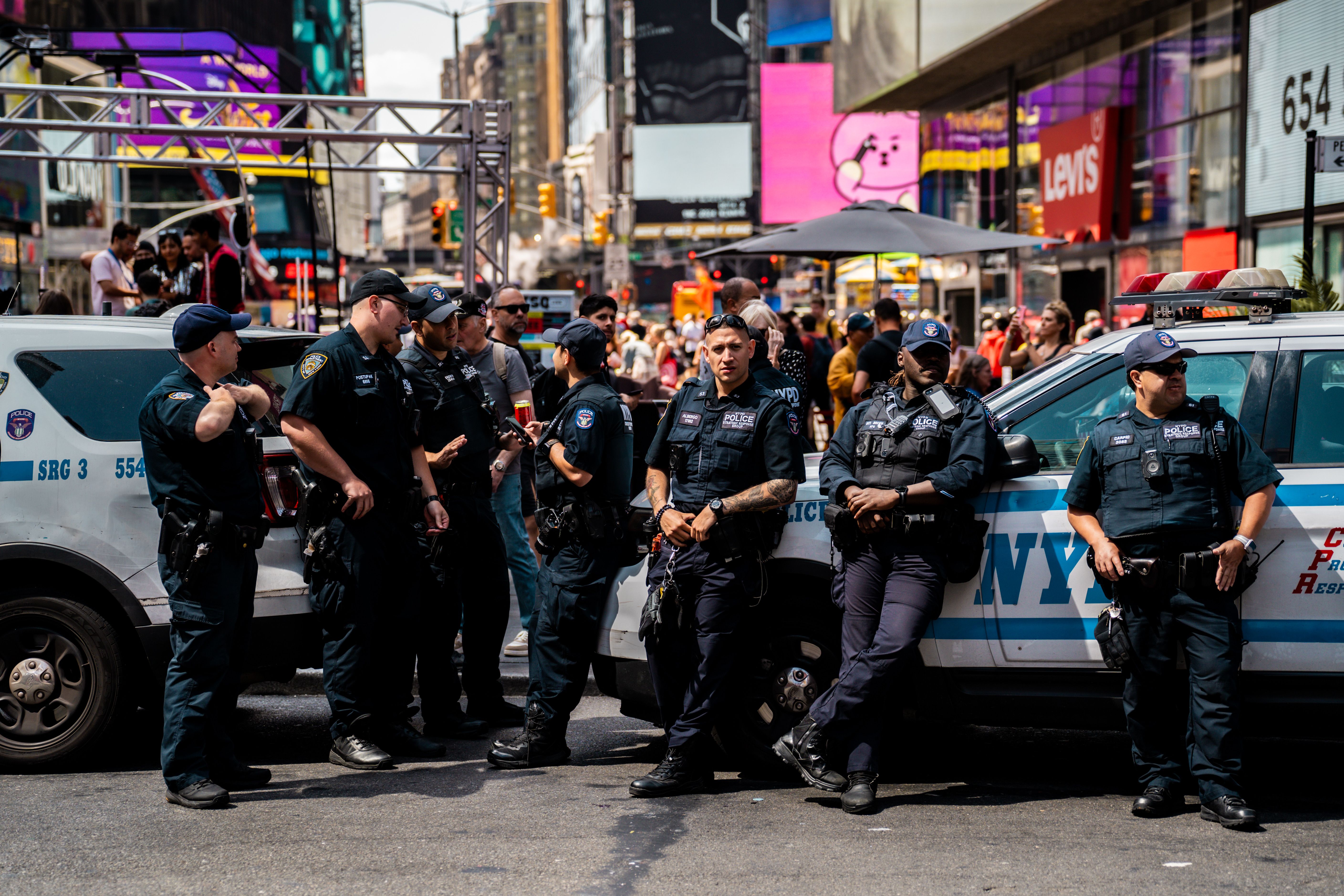NYPD Officers on Duty in Times Square · Free Stock Photo