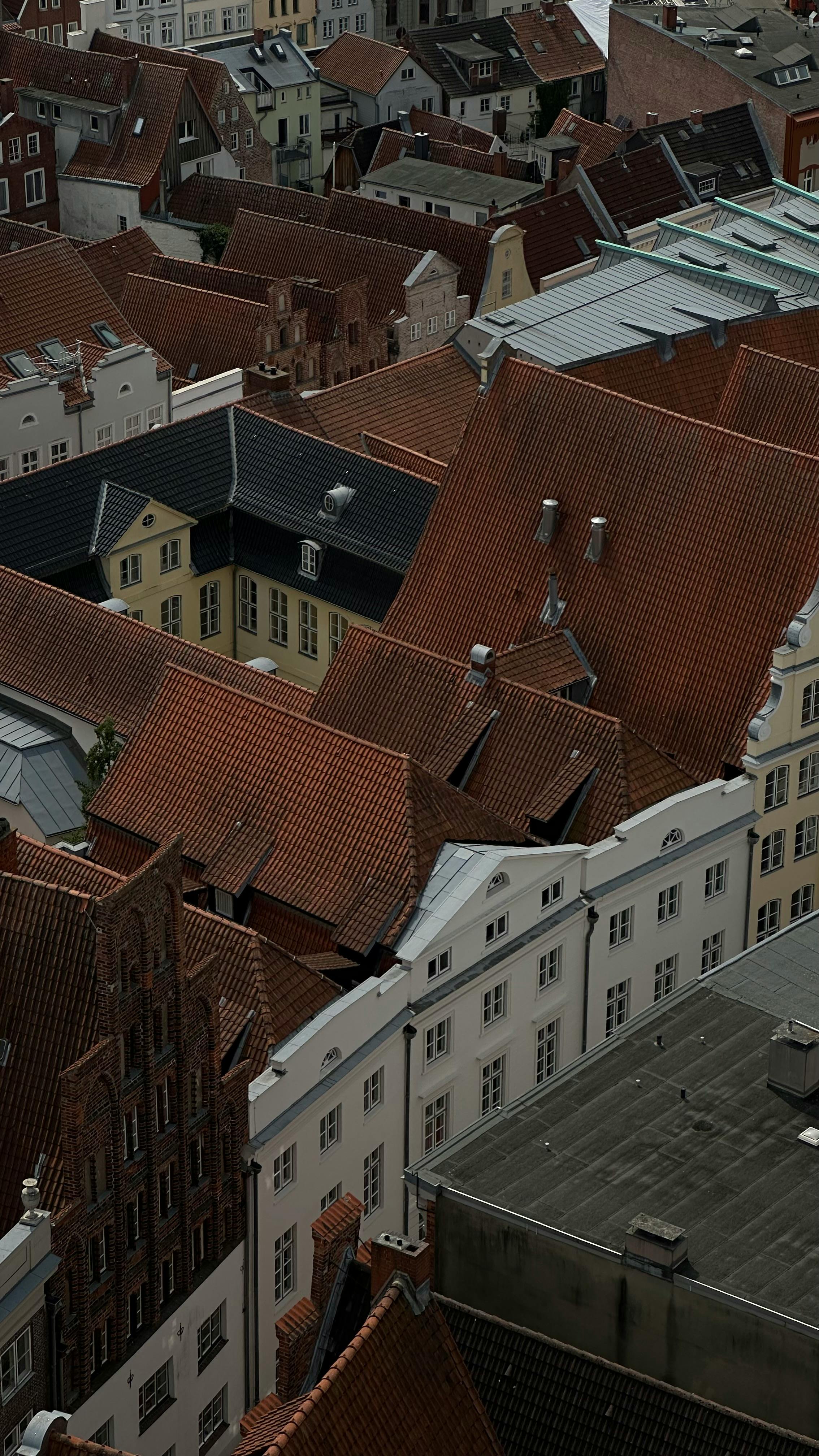 Aerial View of Historic European Rooftops · Free Stock Photo