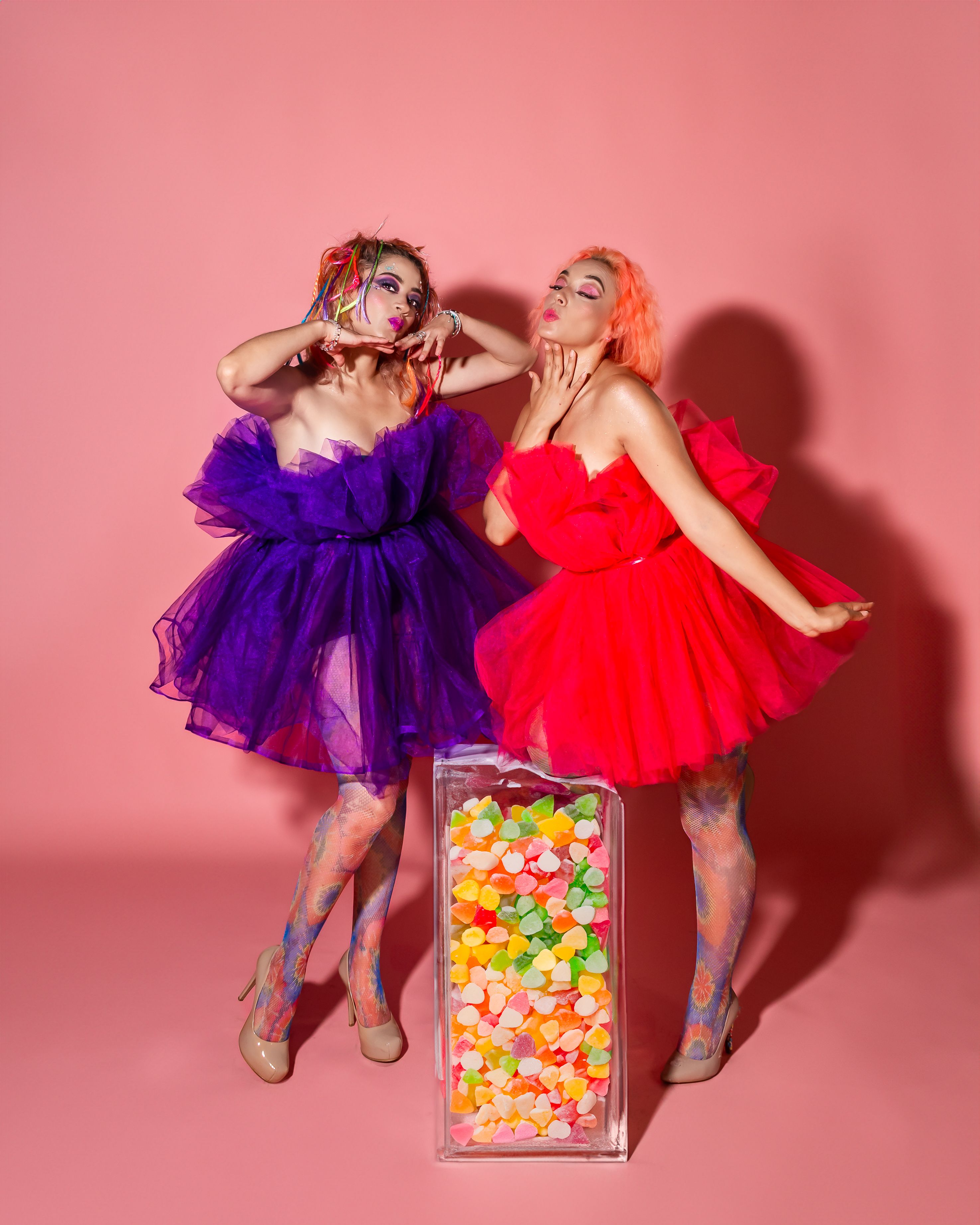 Colorful Fashion Portrait with Candy Props · Free Stock Photo