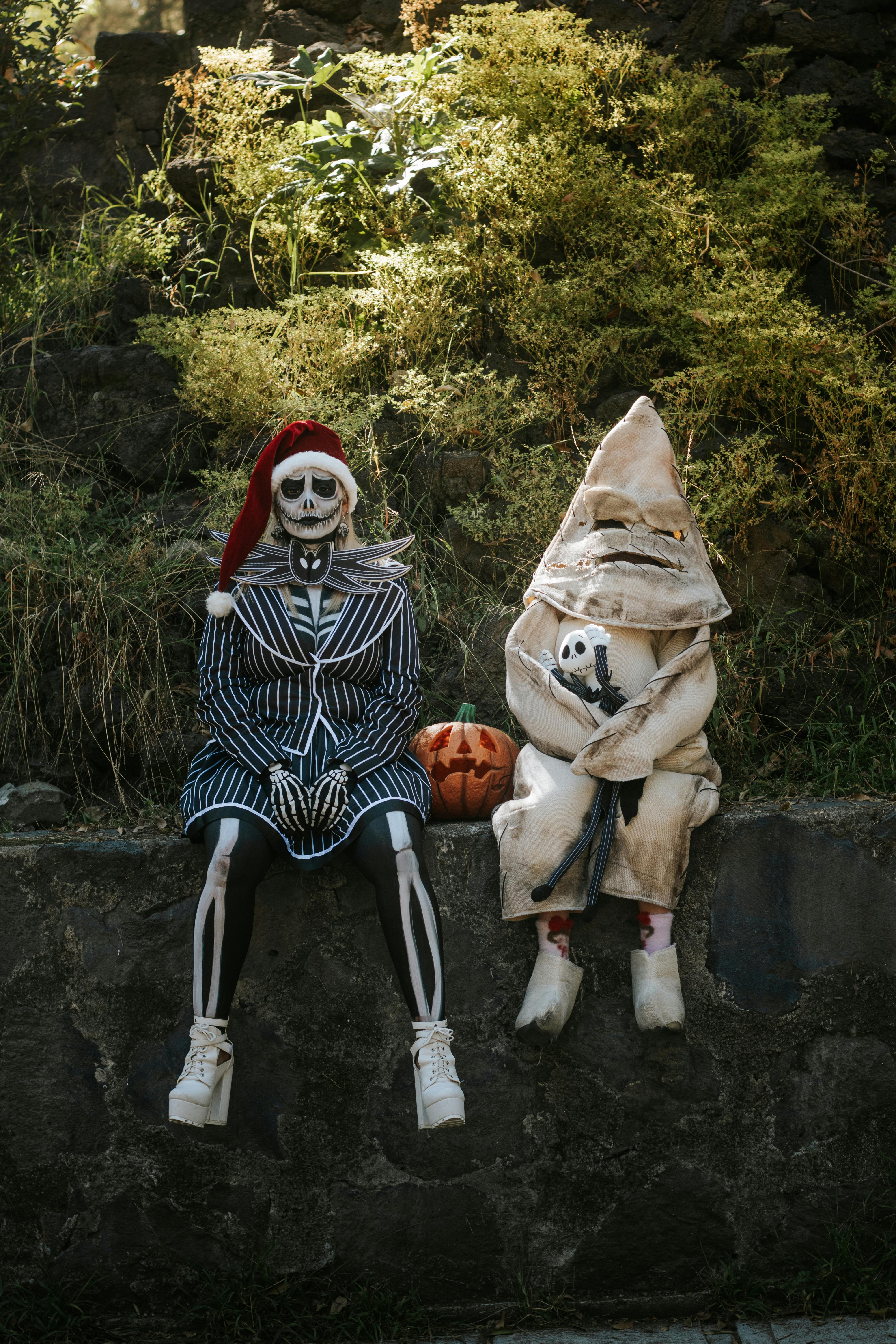 Halloween Costumed Characters in Outdoor Setting · Free Stock Photo
