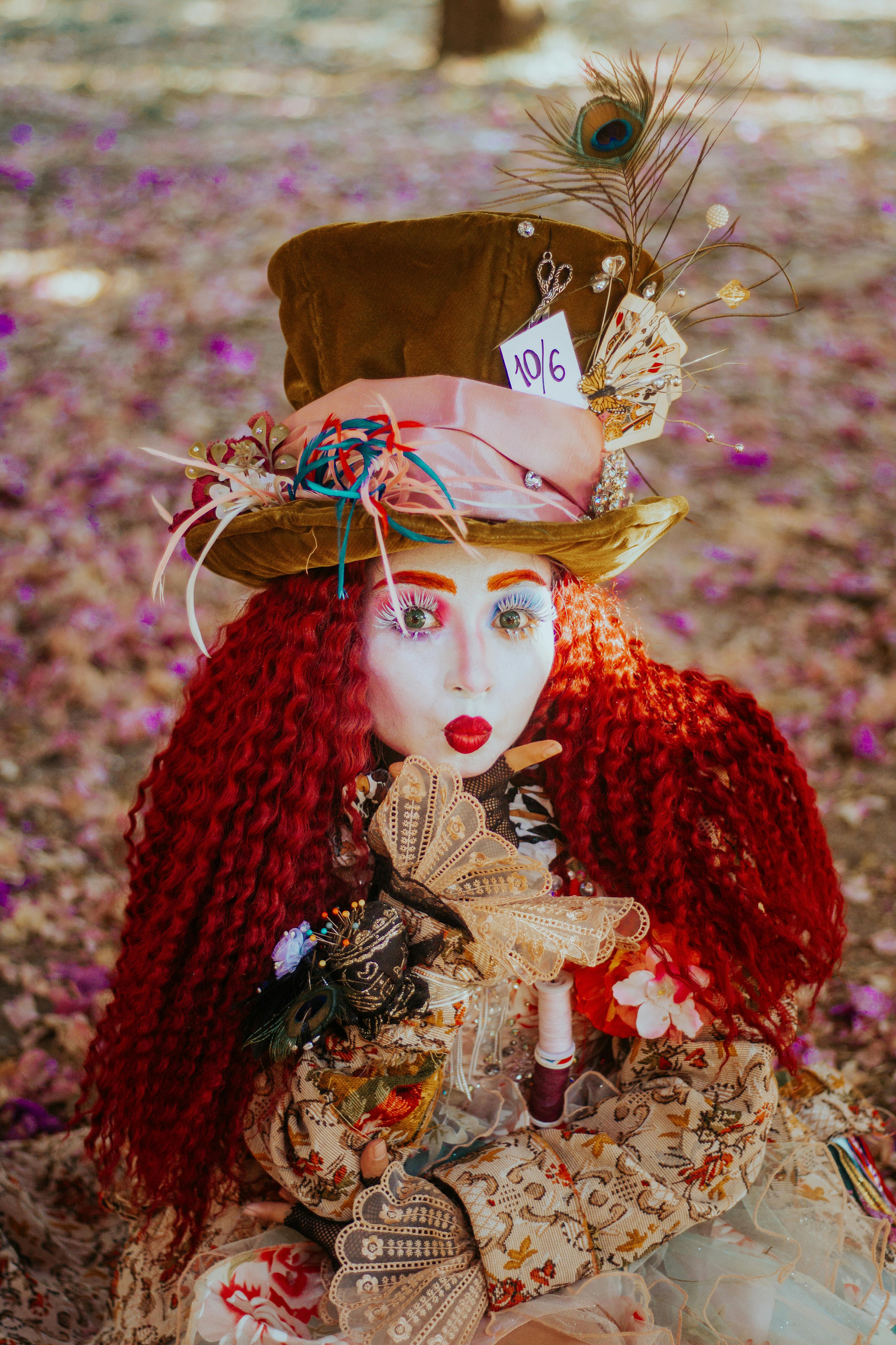 Colorful Mad Hatter Costume in Park Scene · Free Stock Photo