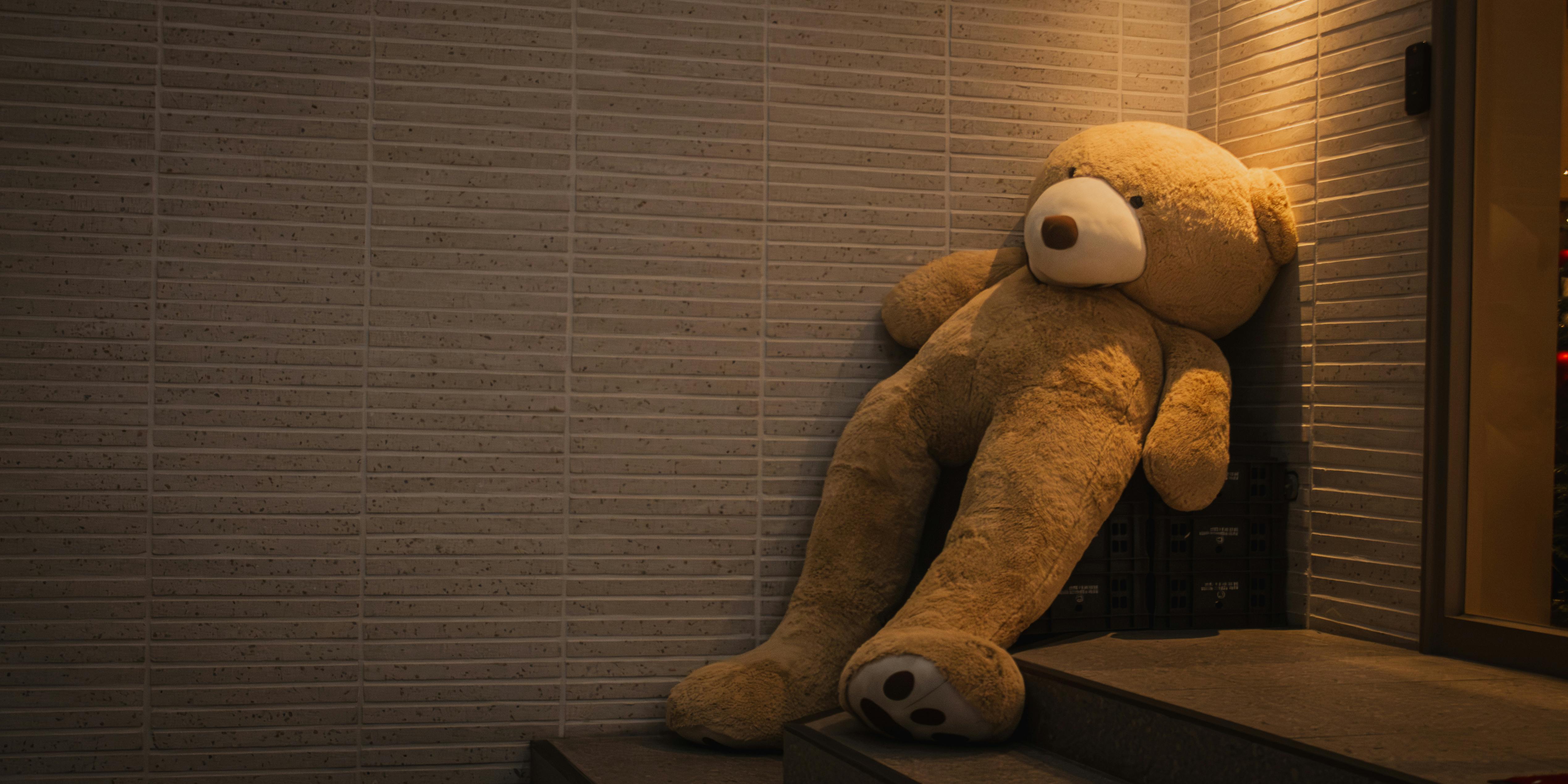 Lonely Giant Teddy Bear in Seoul Street Corner · Free Stock Photo