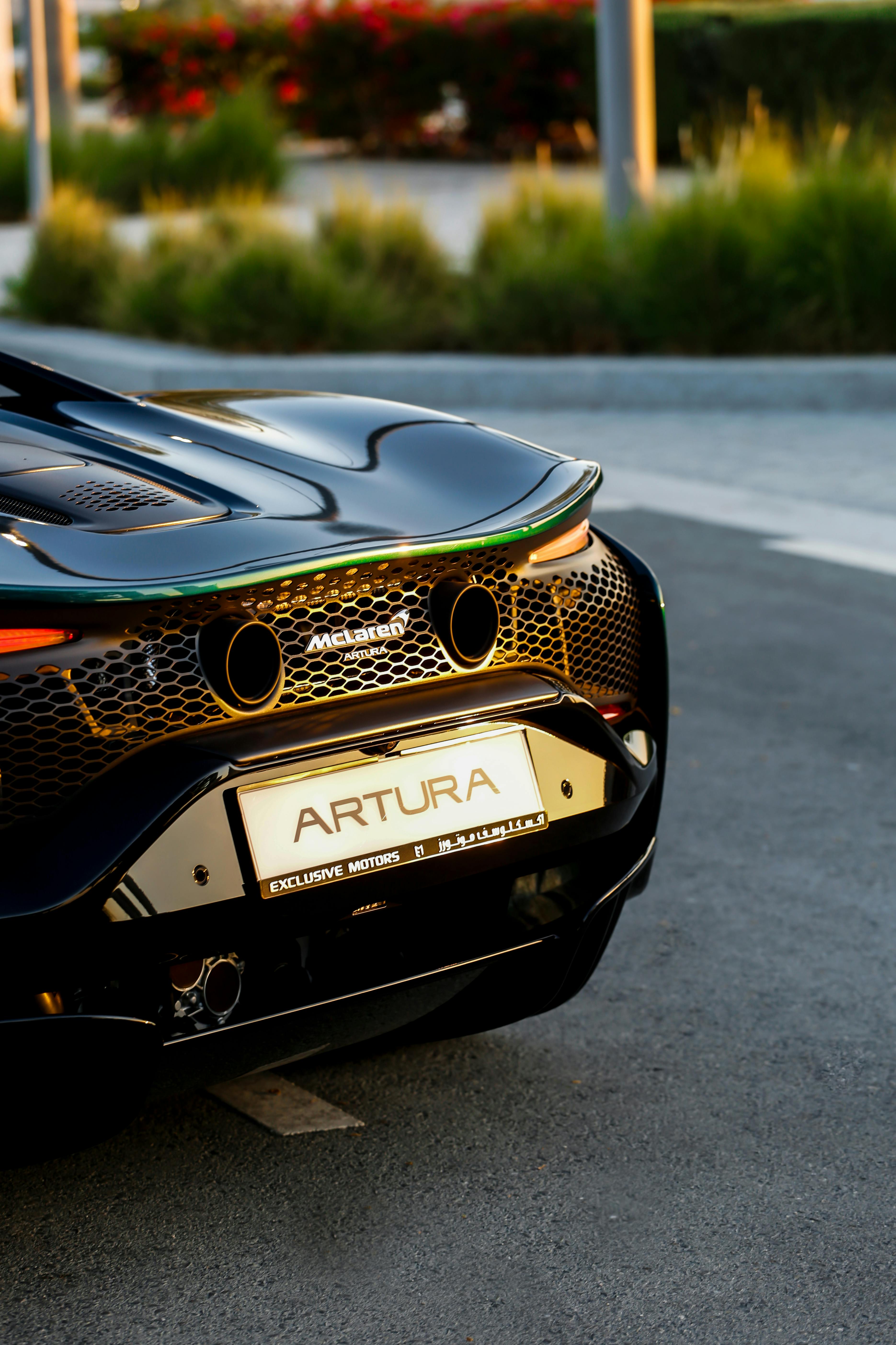 Luxury Sports Car Rear View at Sunset · Free Stock Photo