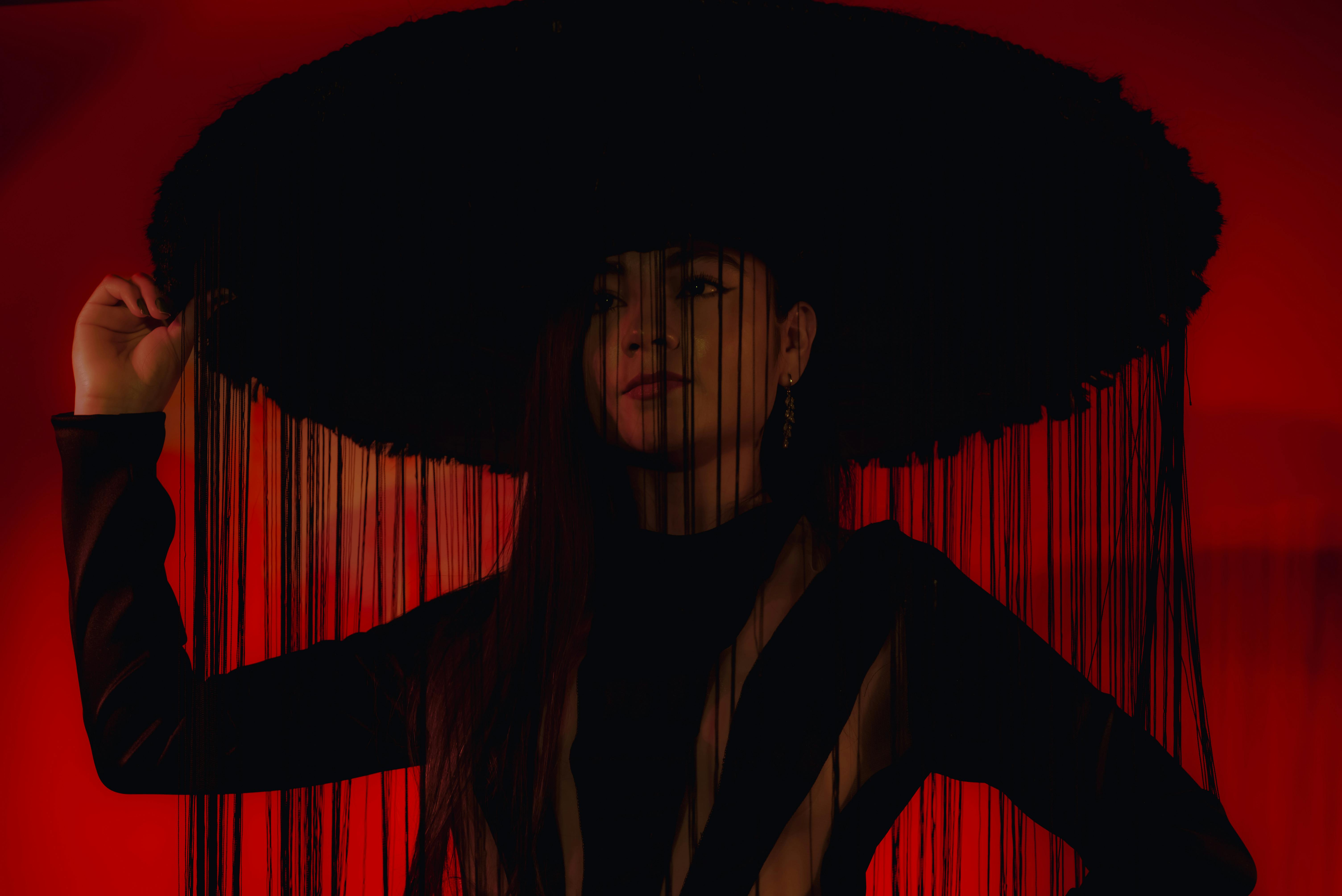 Glamorous Woman in Dramatic Black Hat Portrait · Free Stock Photo