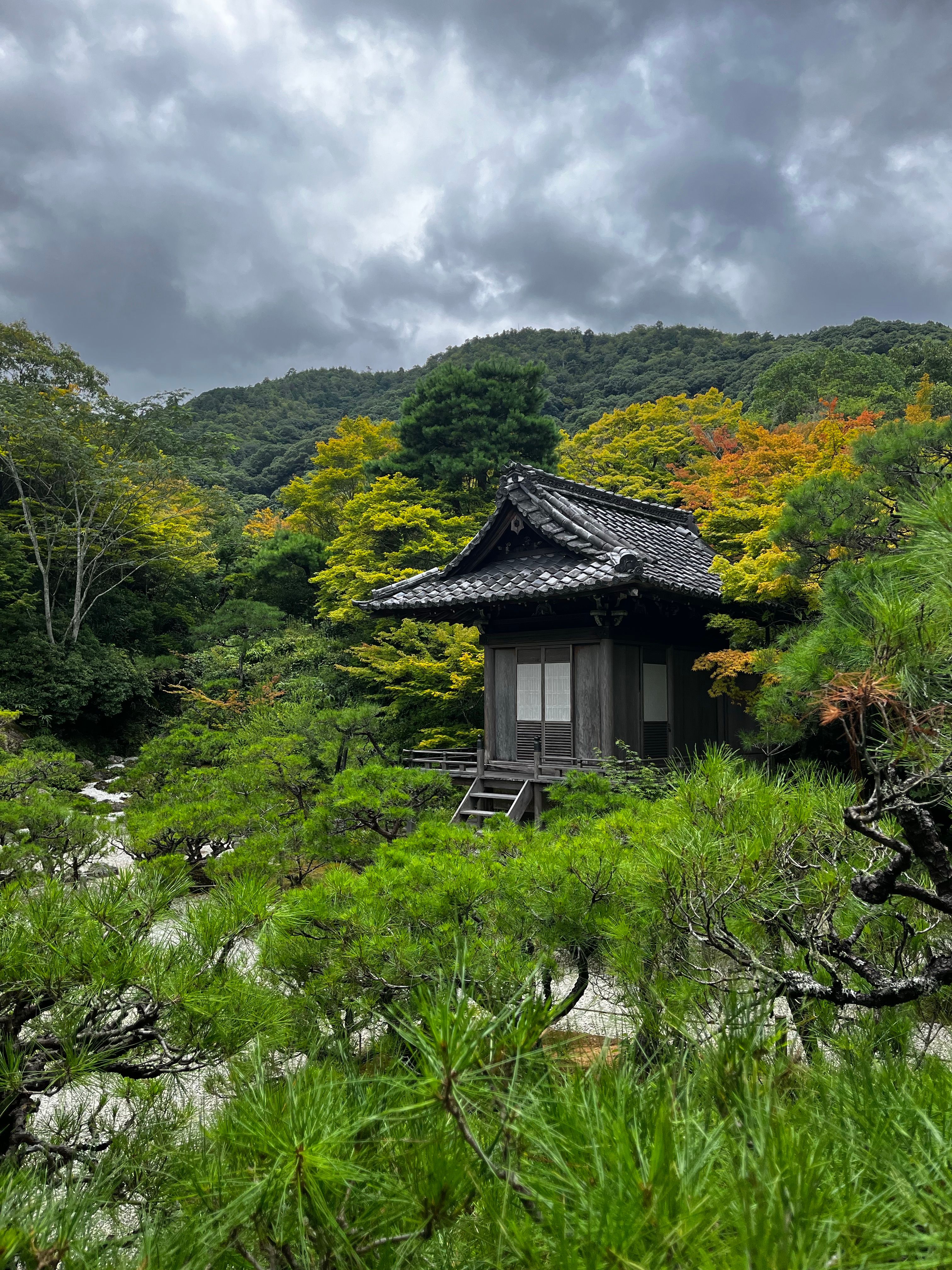 Serene Japanese Temple in Lush Green Landscape · Free Stock Photo