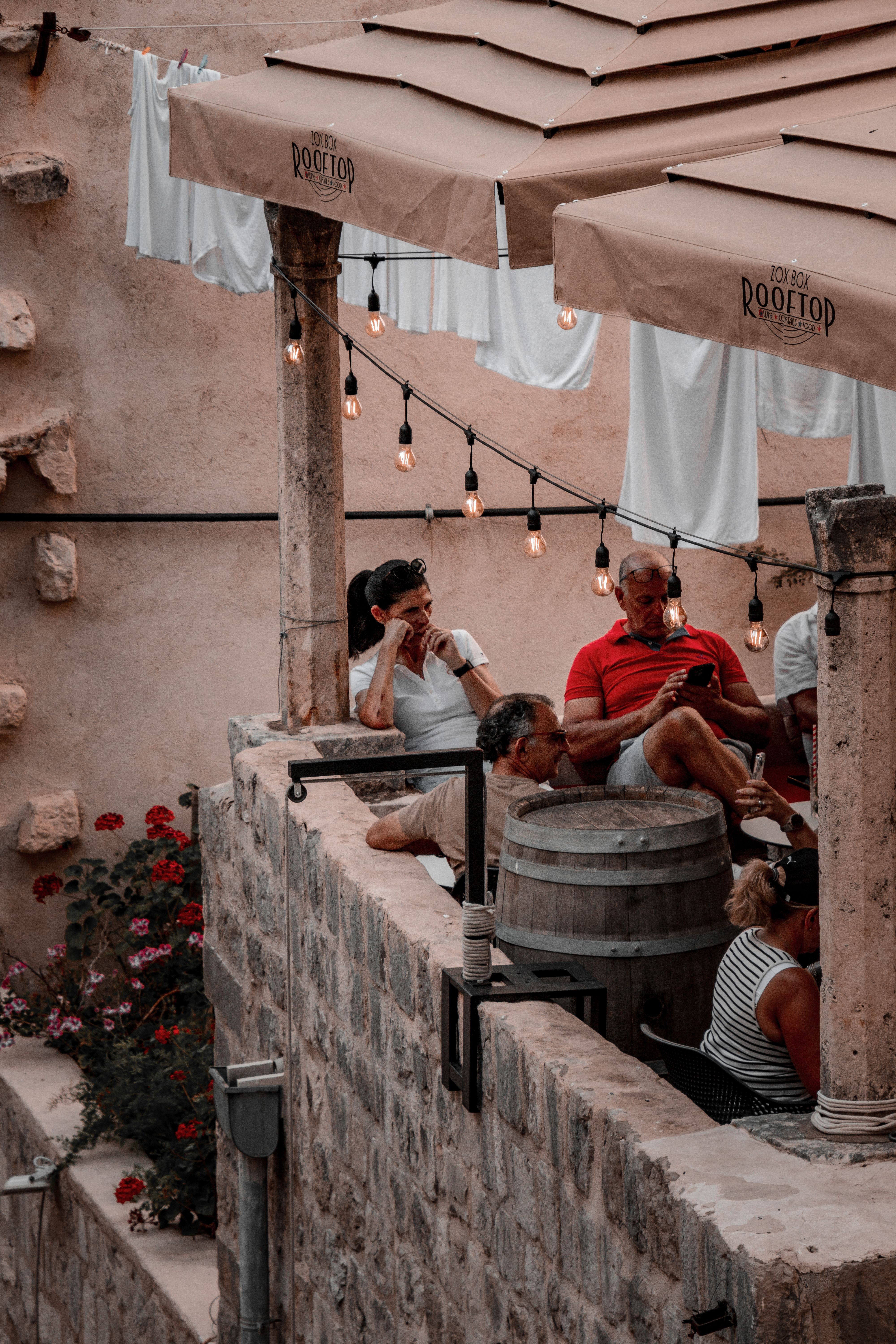 Relaxed Afternoon on a Dubrovnik Rooftop Café · Free Stock Photo