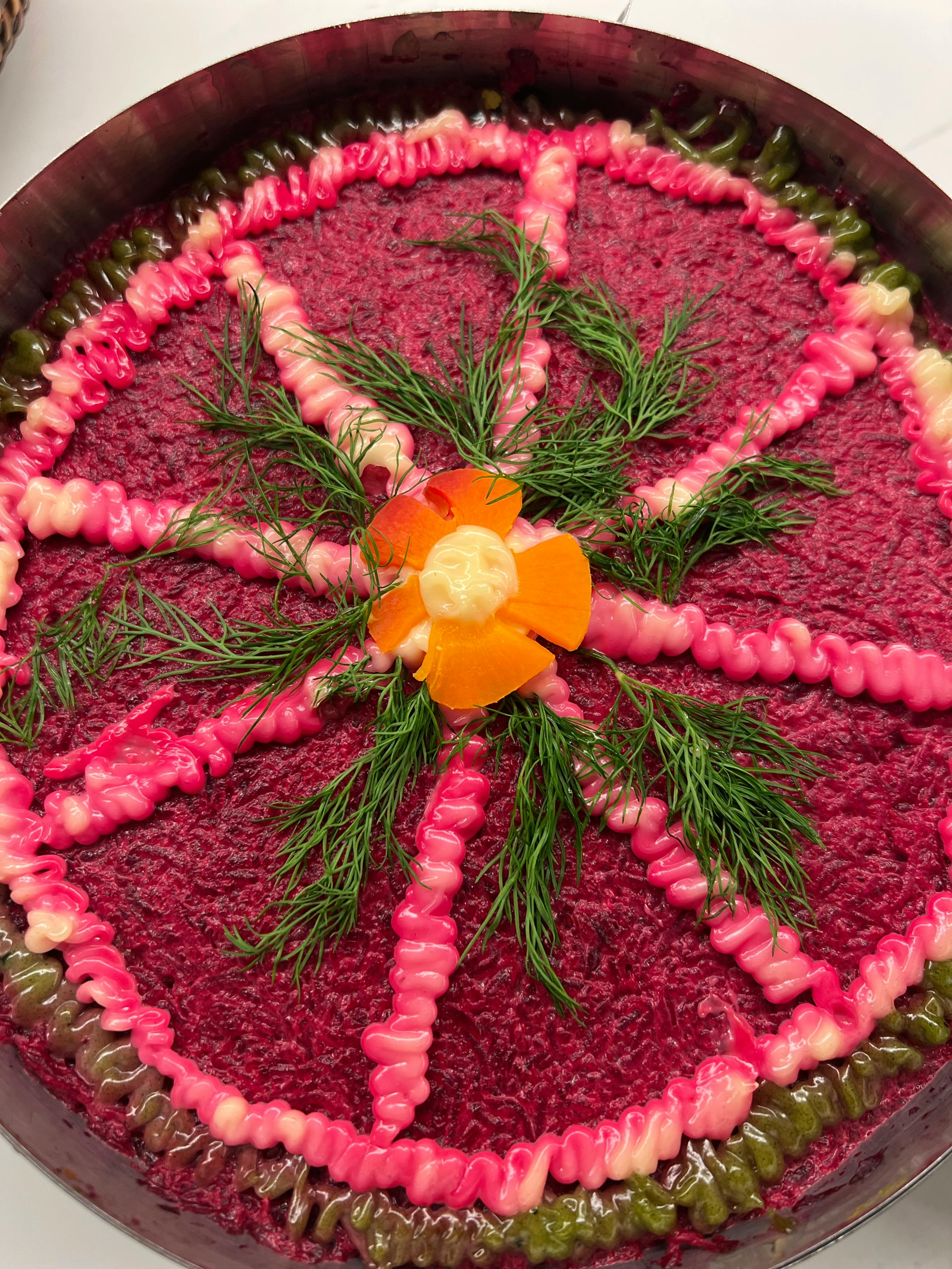 Vibrant Layered Beet Salad with Fresh Dill · Free Stock Photo