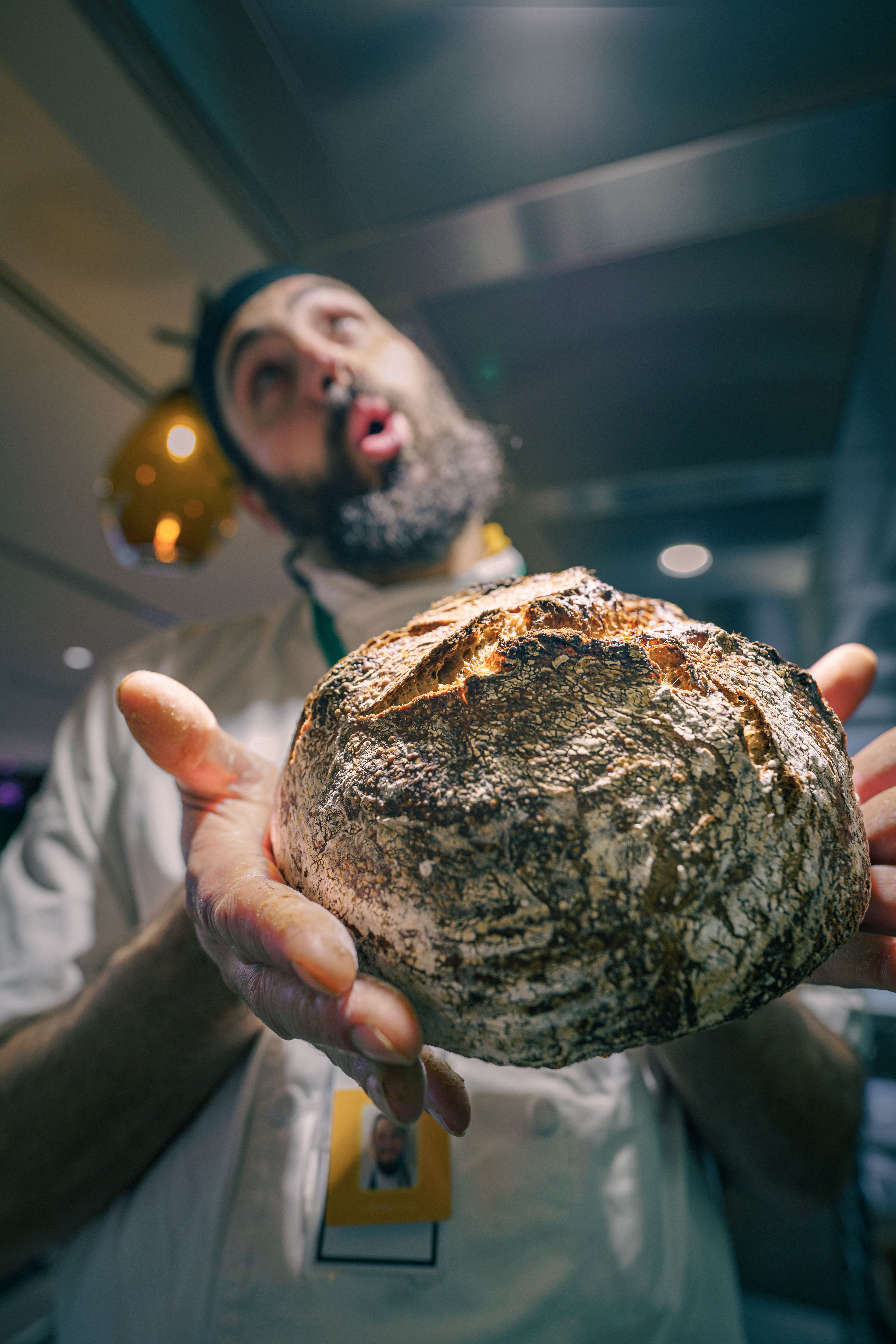 Vibrant Portrait of a Baker Presenting Freshly Baked Bread · Free Stock ...