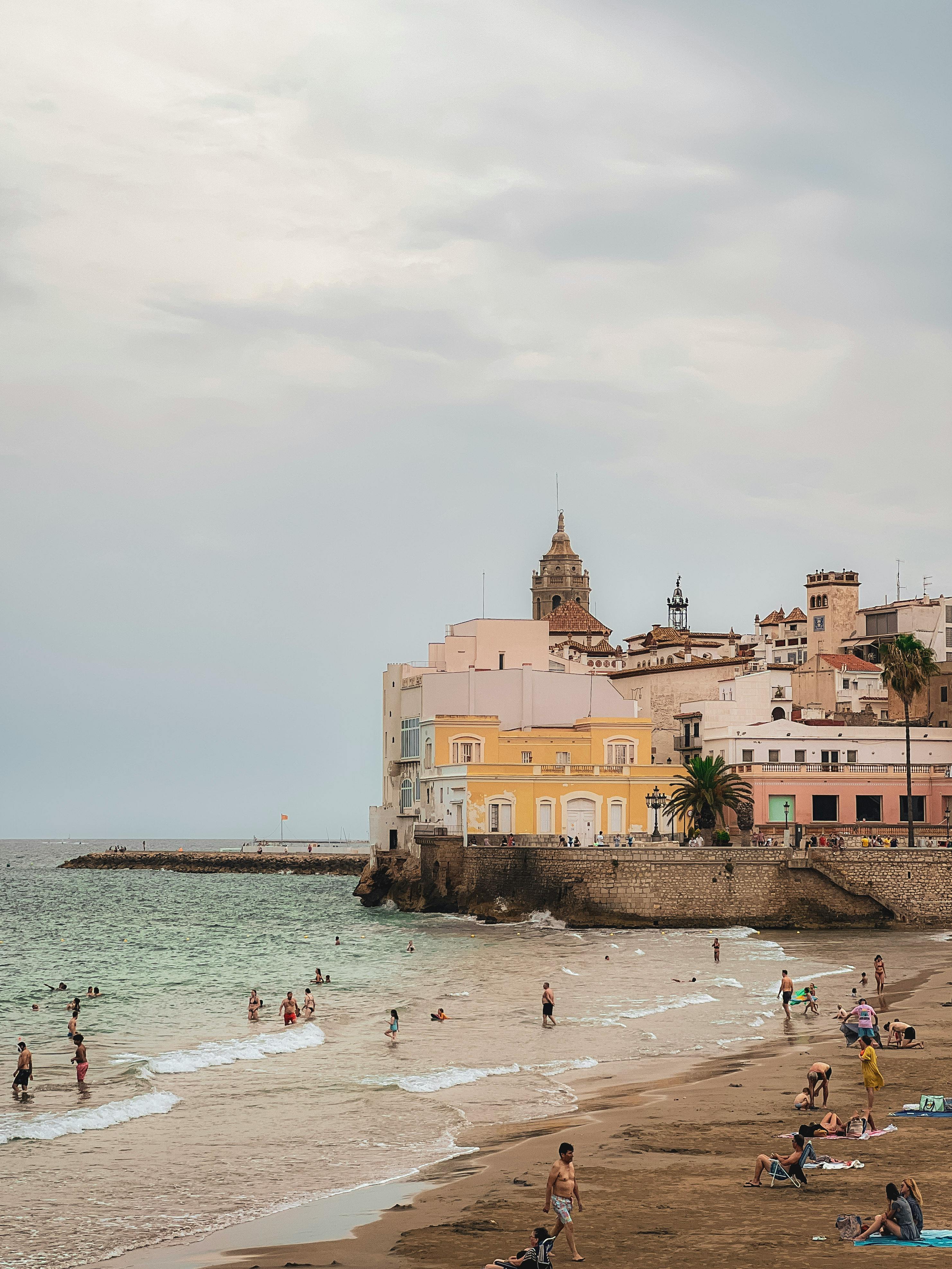 Charming Sitges Beachfront on a Summer Day · Free Stock Photo