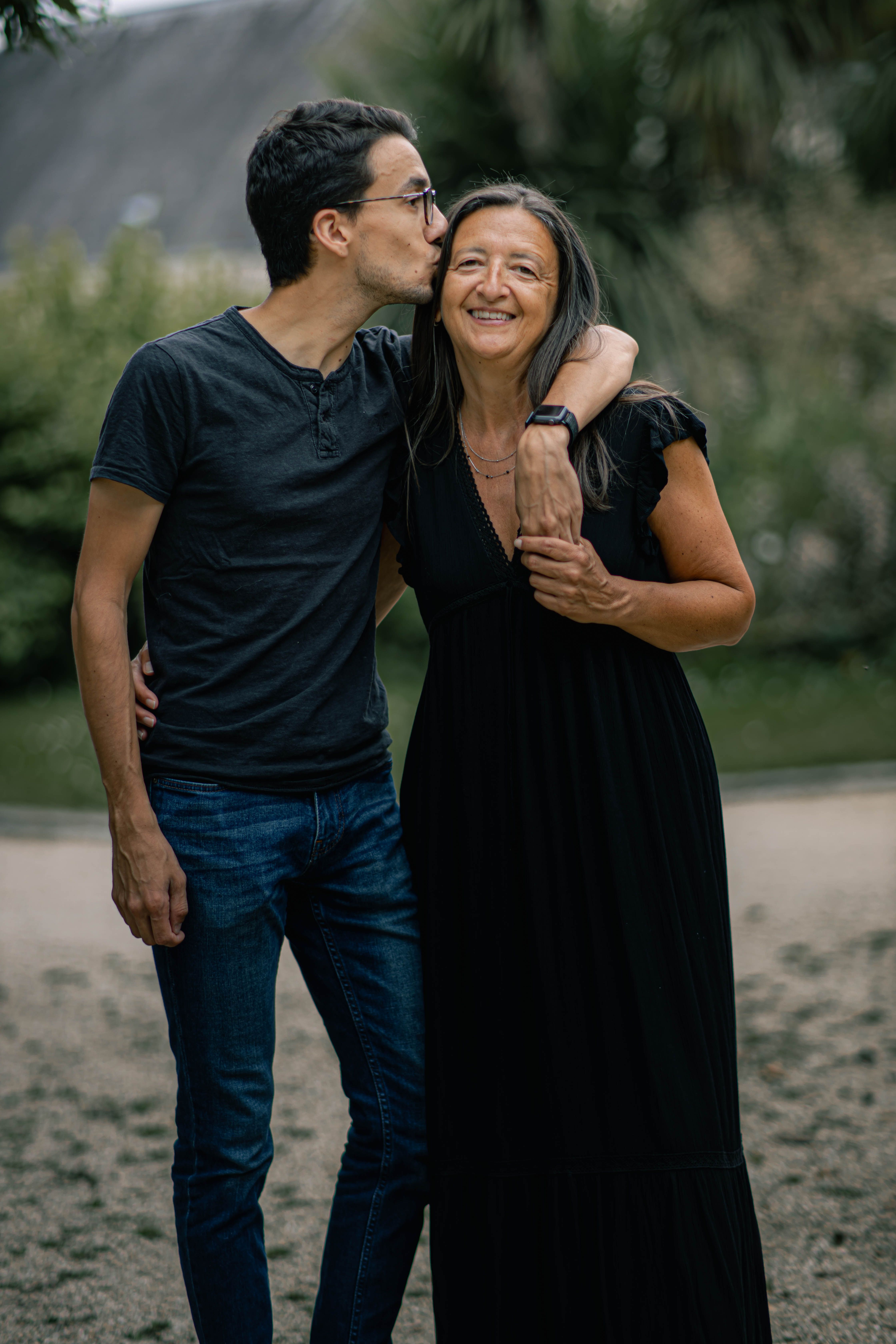 Mother and Son in Outdoor Embrace · Free Stock Photo