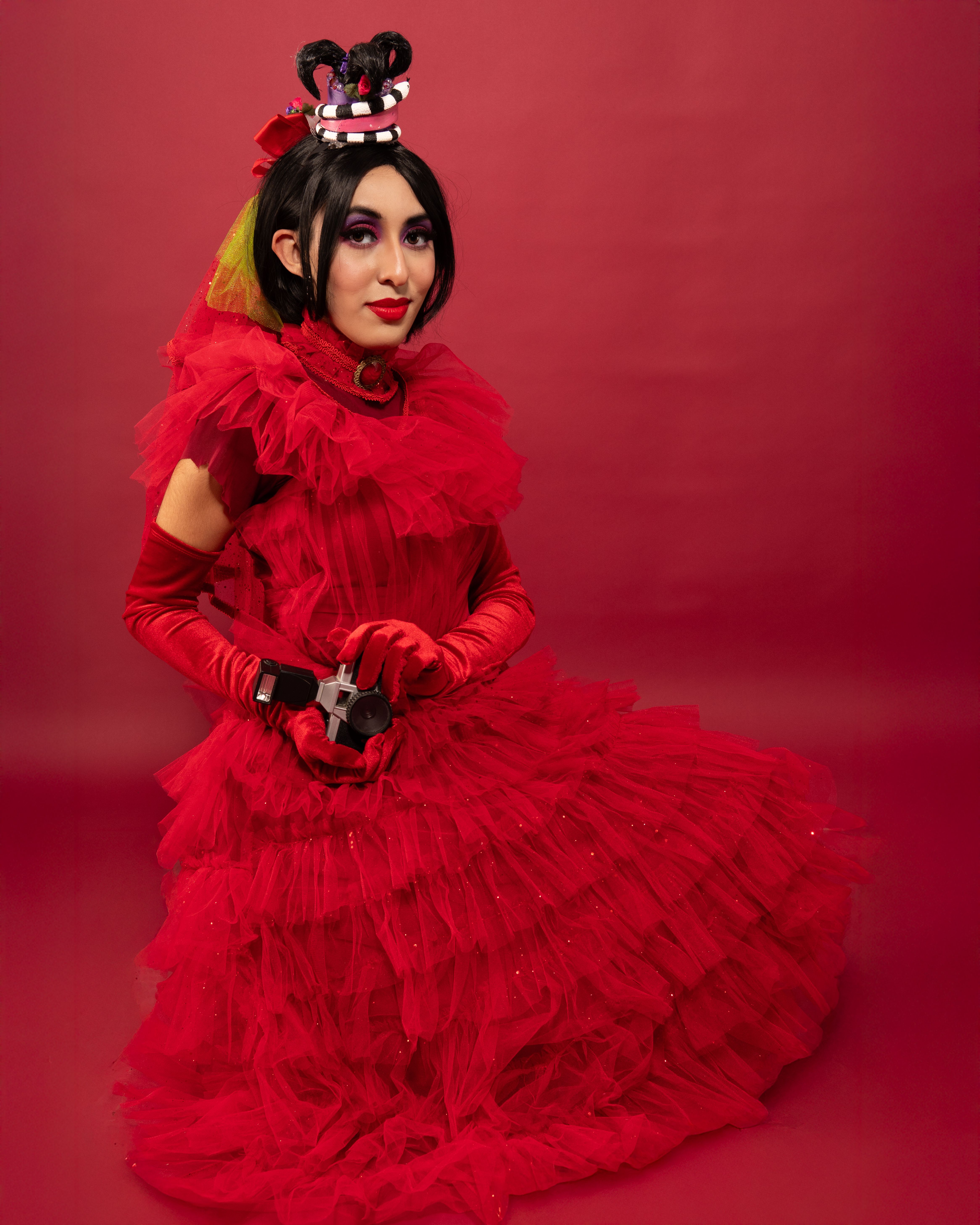 Vibrant Lydia Deetz Inspired Cosplay Portrait · Free Stock Photo