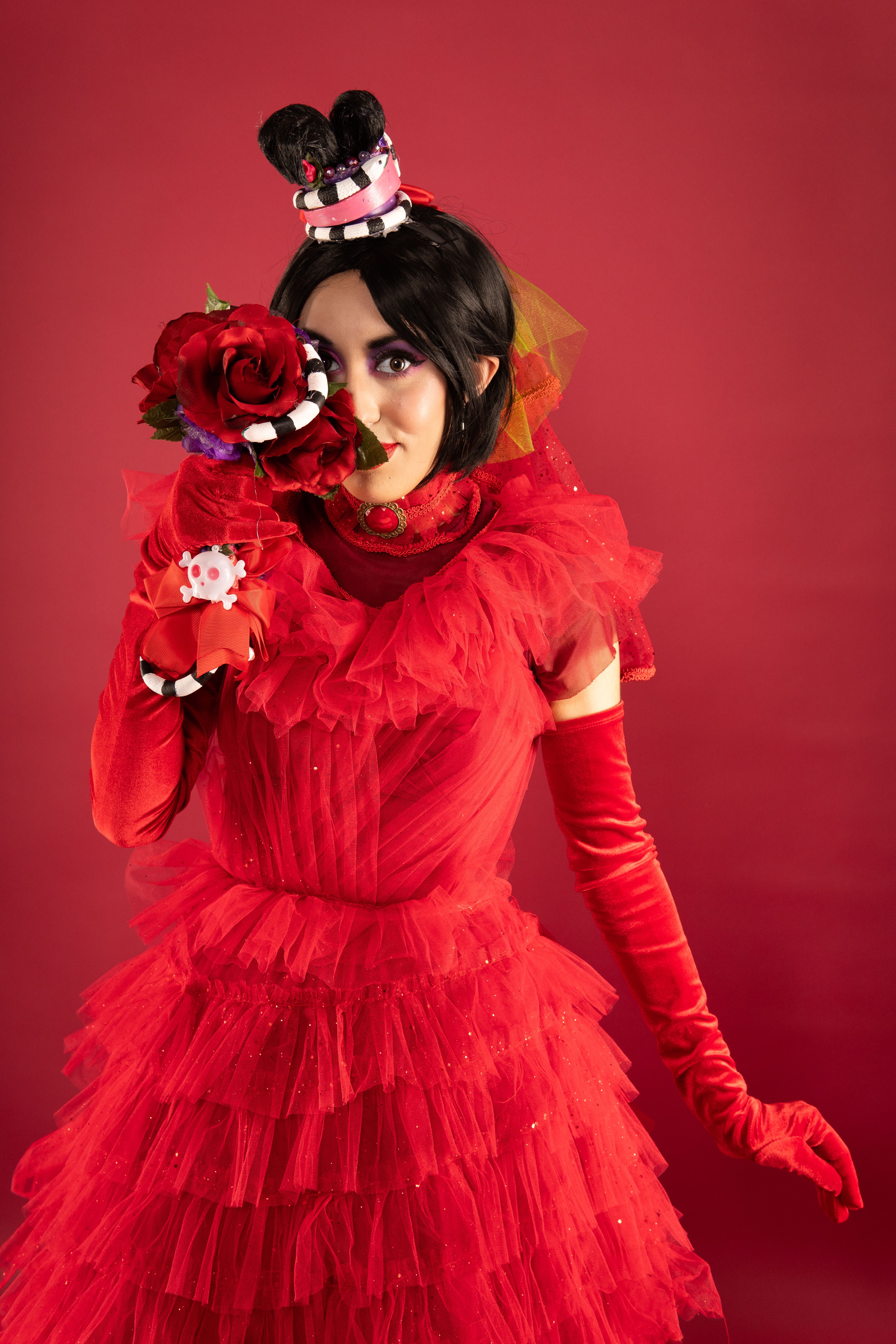Dramatic Red Costume Cosplay Portrait · Free Stock Photo