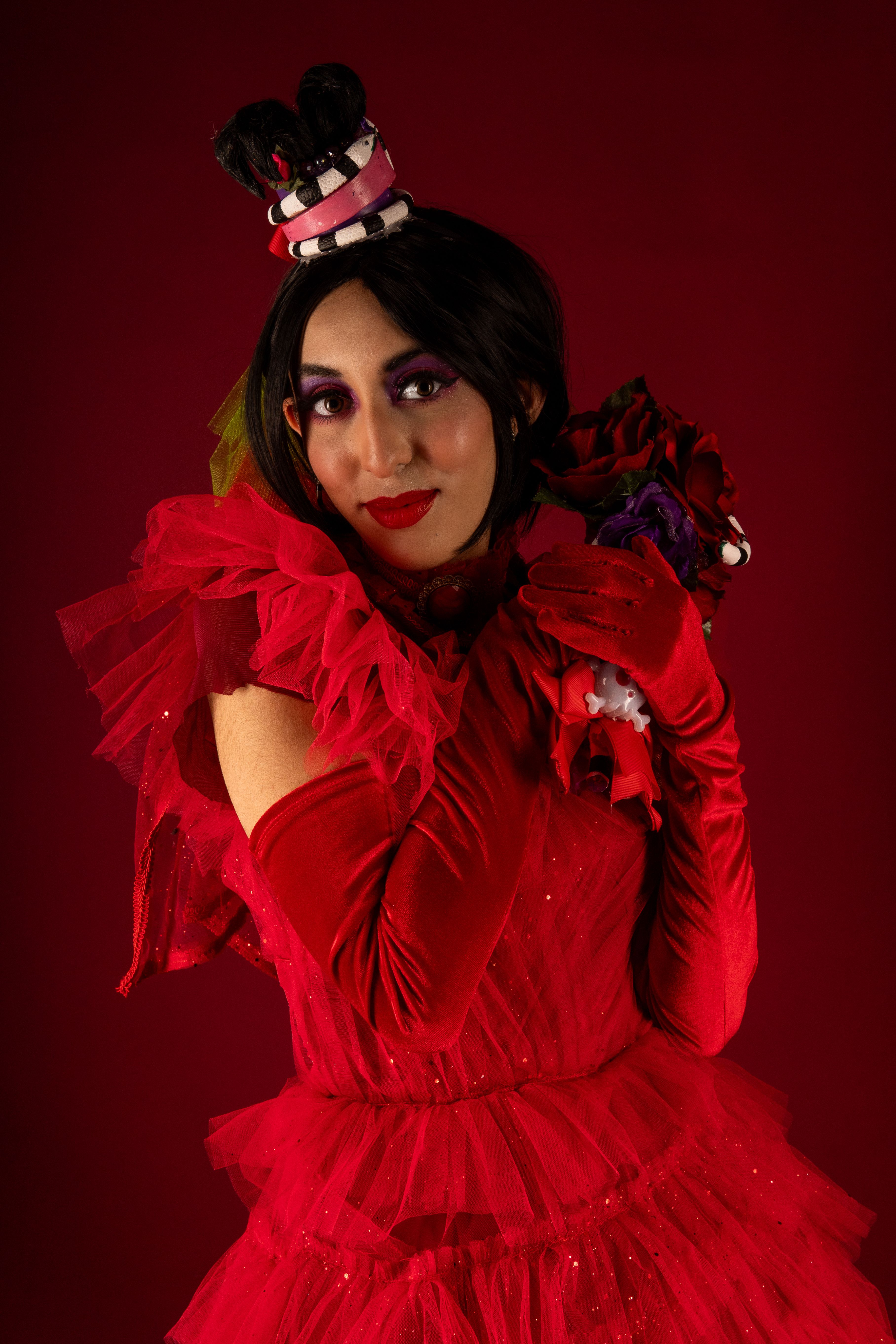 Unique Red Costume Cosplay Portrait · Free Stock Photo