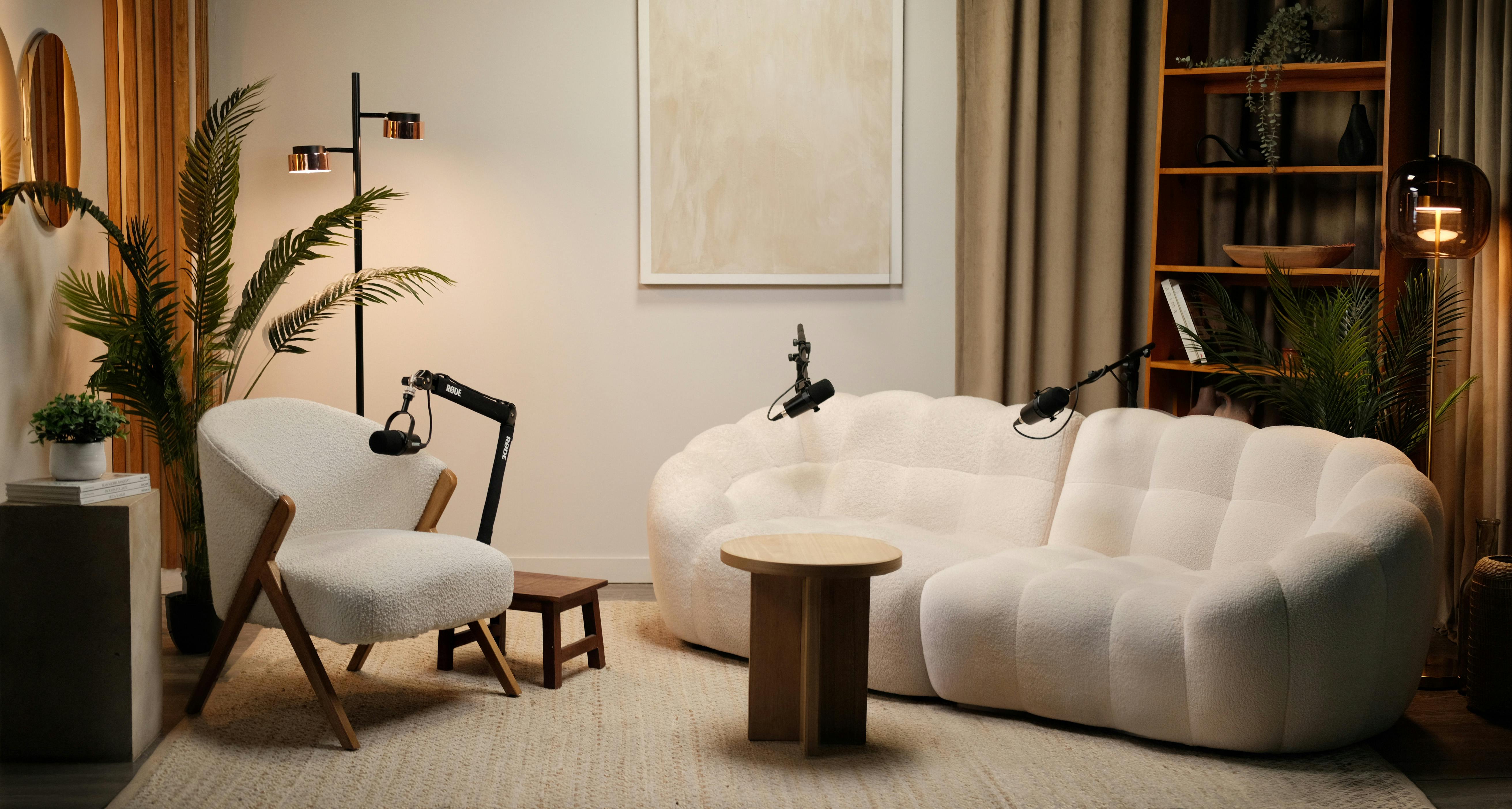 Stylish Podcast Studio with Modern Decor · Free Stock Photo