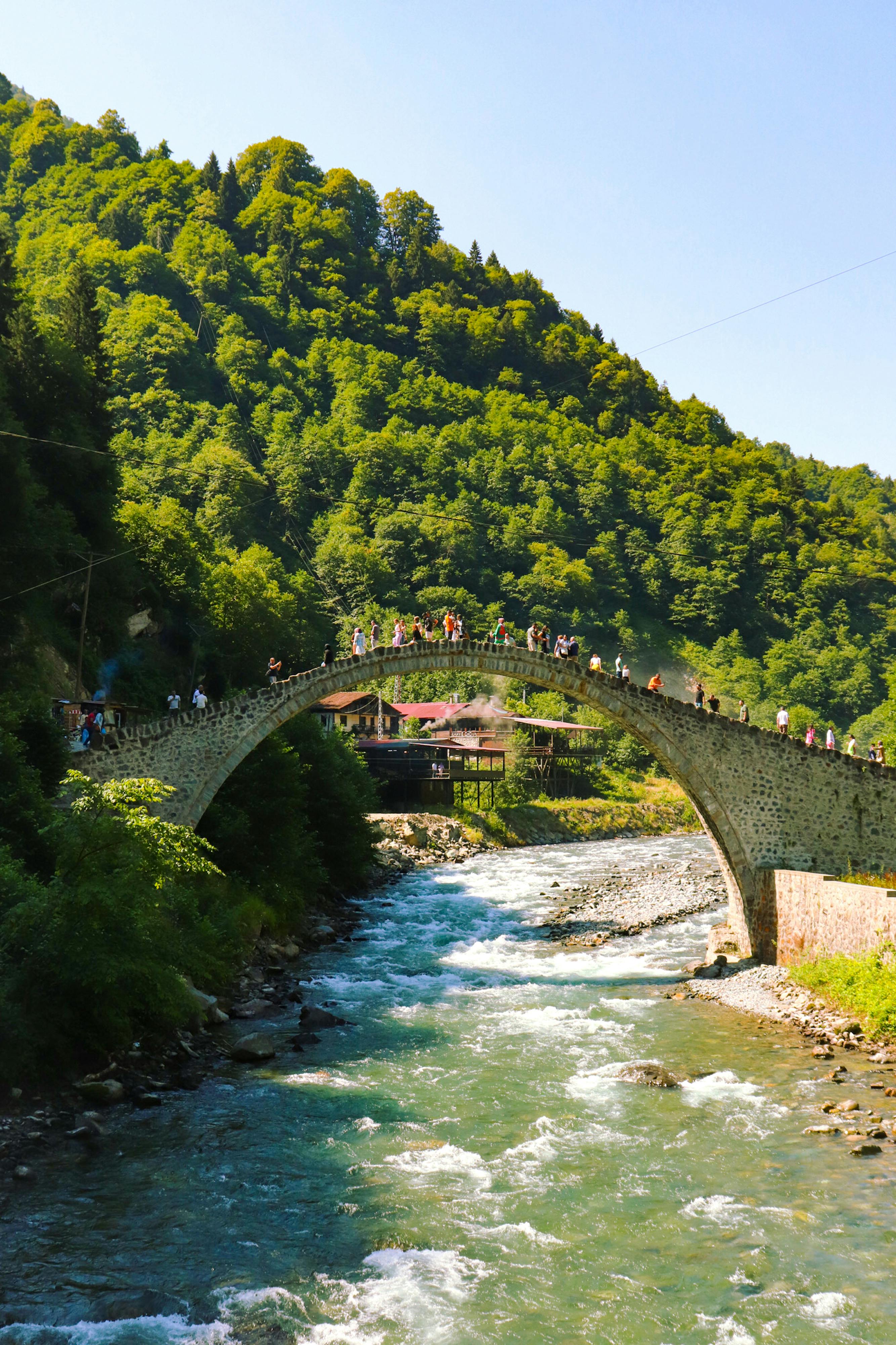 Stone Arch Bridge in Lush Turkish Landscape · Free Stock Photo