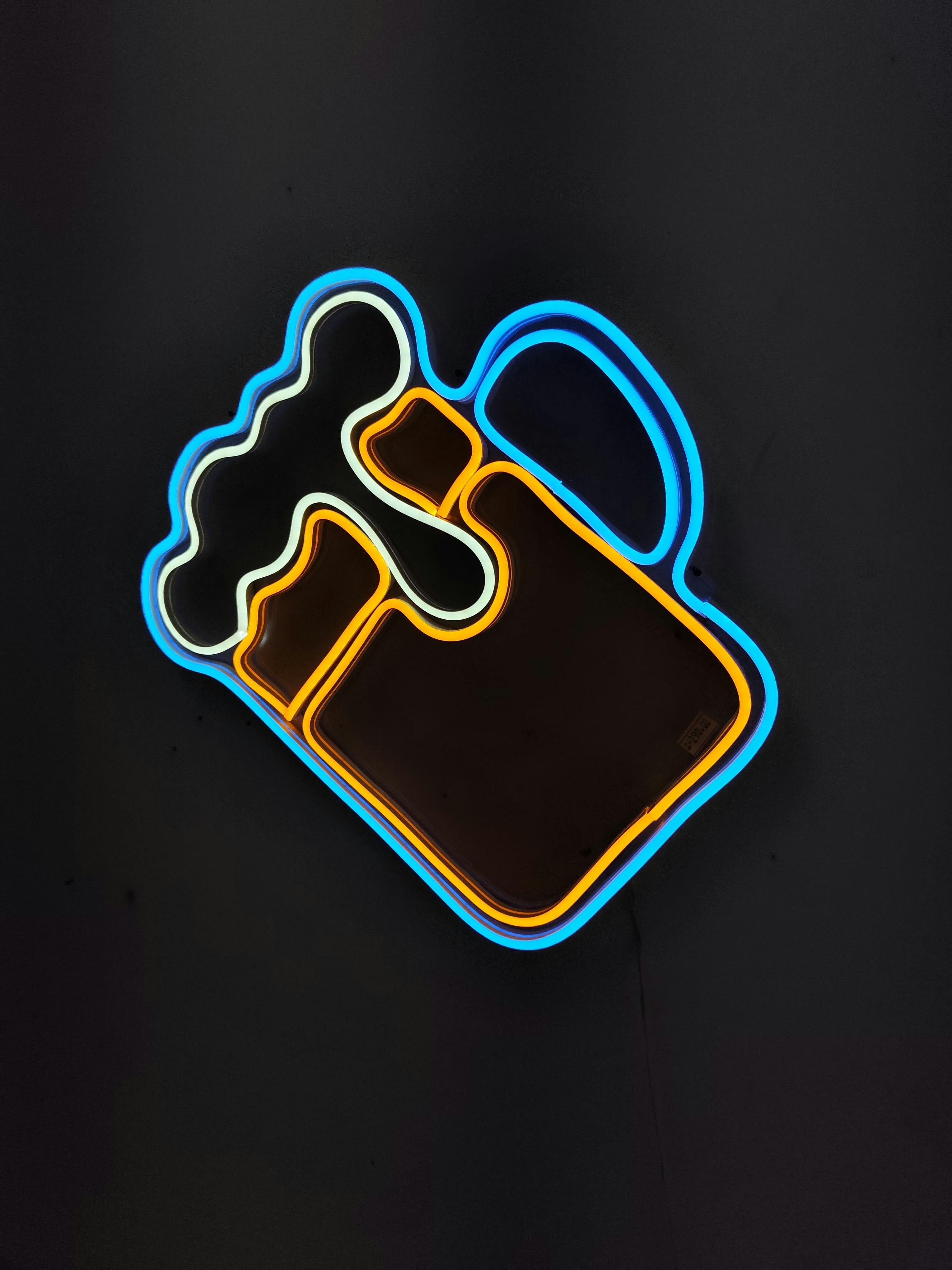 Vibrant Neon Beer Mug Sign on Black Background · Free Stock Photo