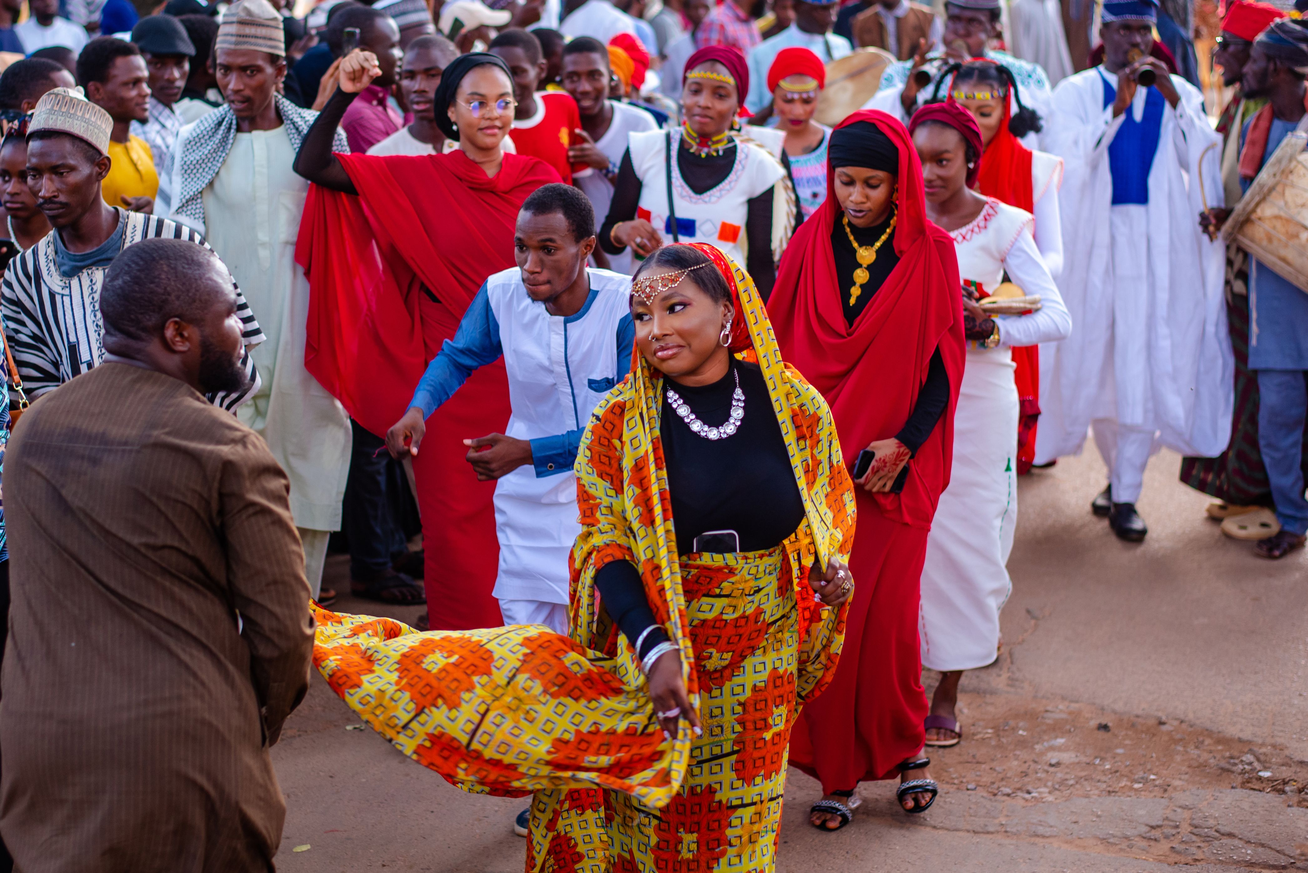 Vibrant Nigerian Cultural Celebration Parade · Free Stock Photo