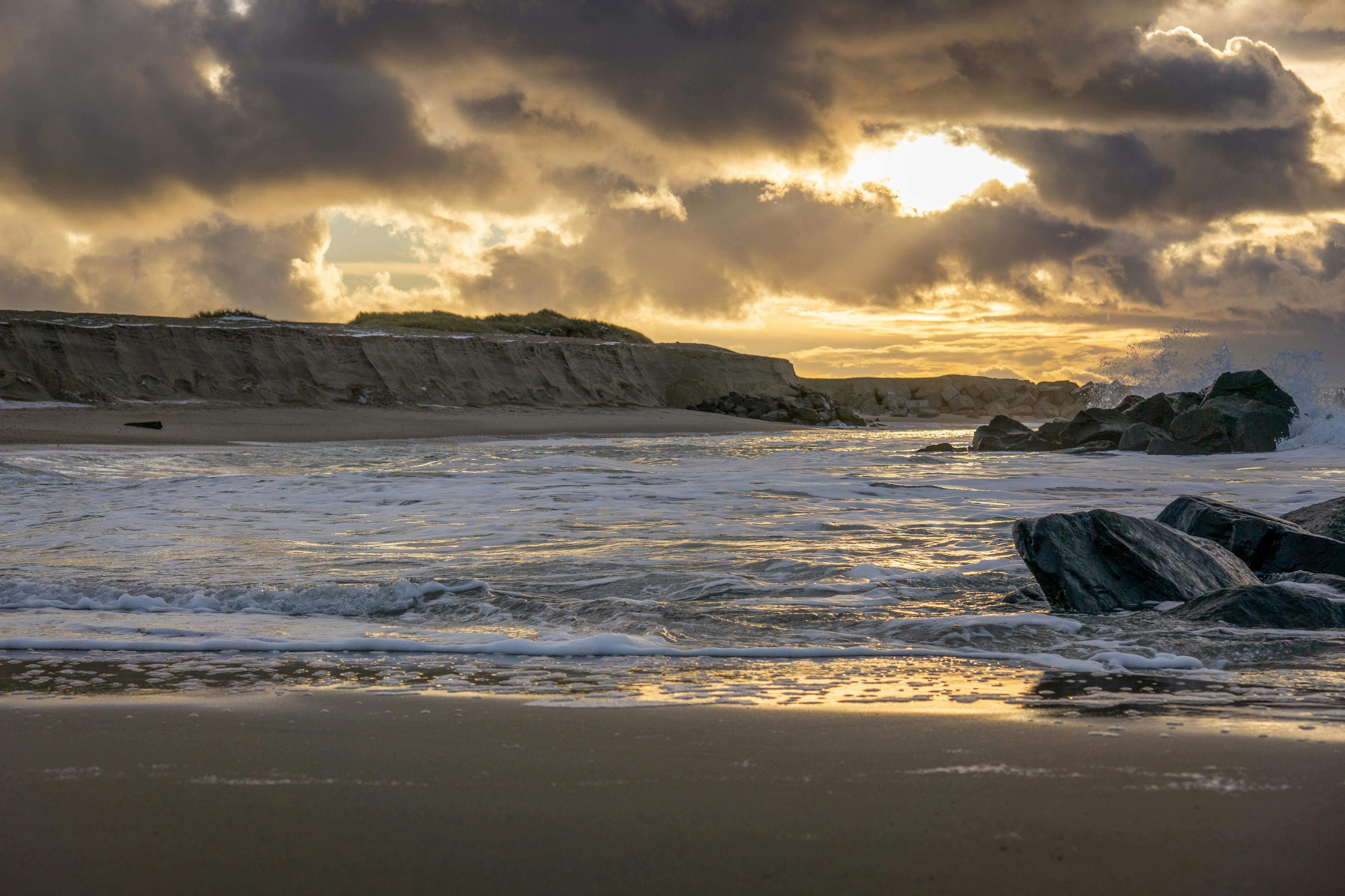 Dramatic Sunset Over Agger Beach in Denmark · Free Stock Photo