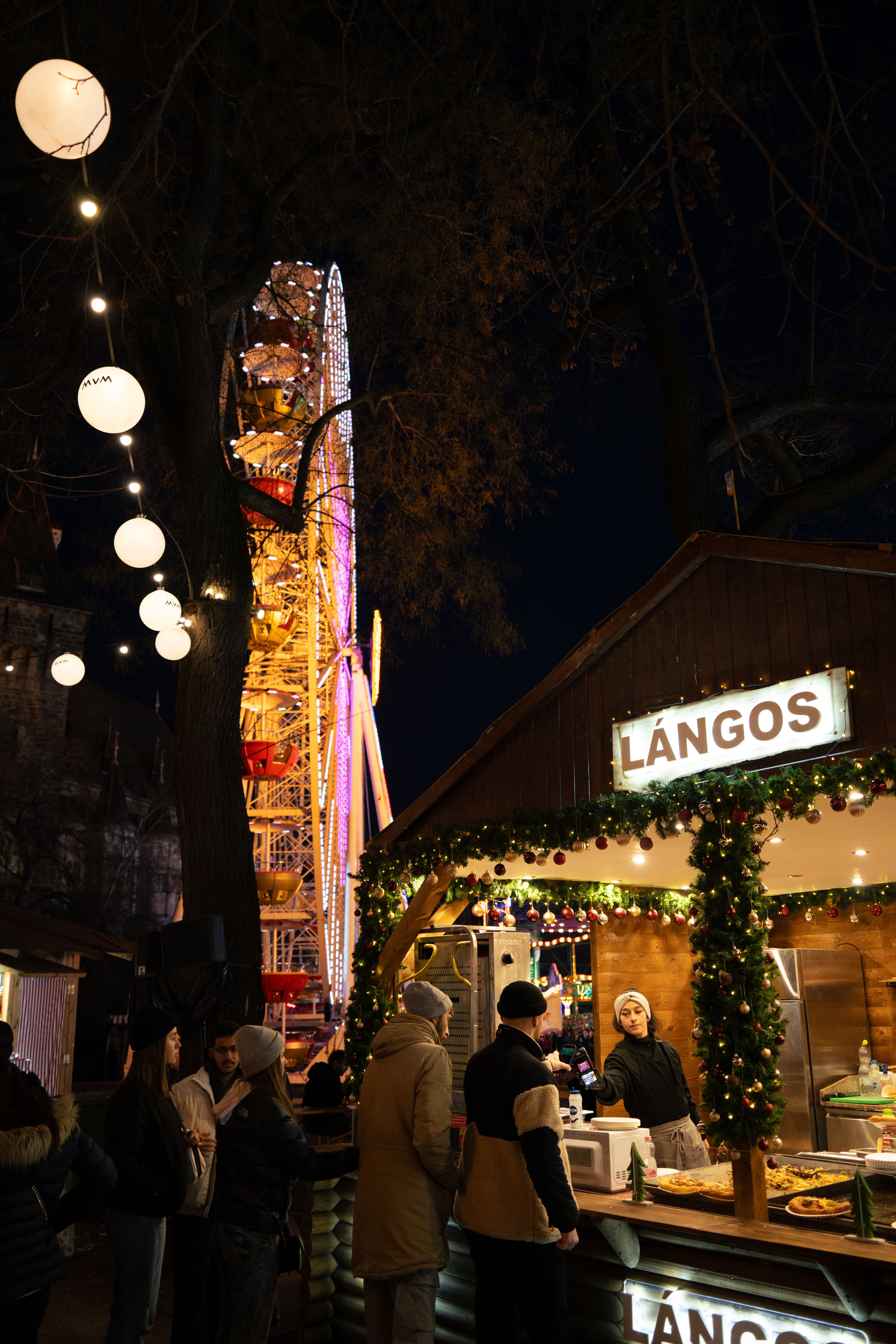 Festive Langos Stall at Budapest Christmas Market · Free Stock Photo
