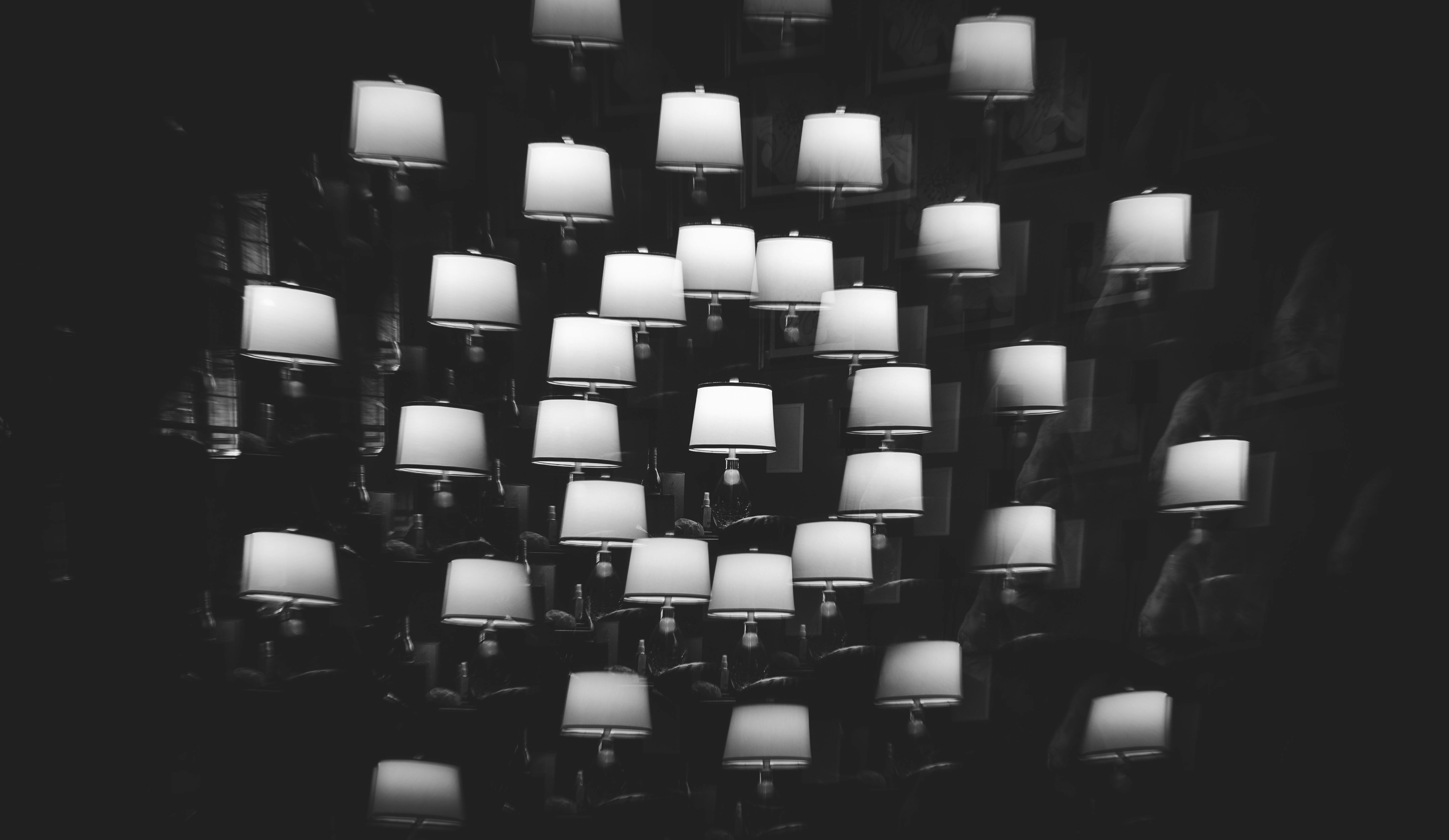 Artistic Black and White Lamp Reflection · Free Stock Photo