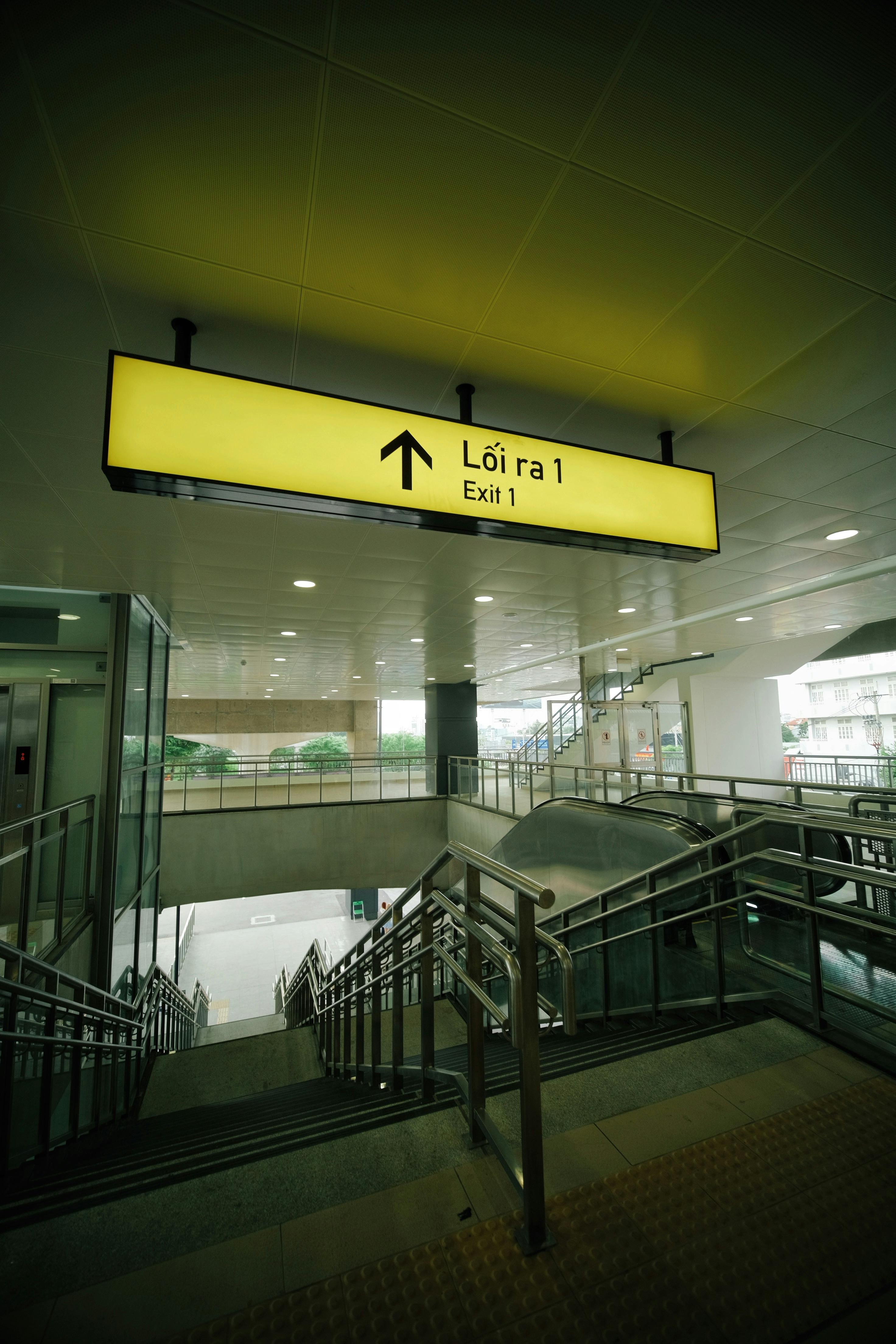 Modern Metro Station Exit Sign in Vietnam · Free Stock Photo