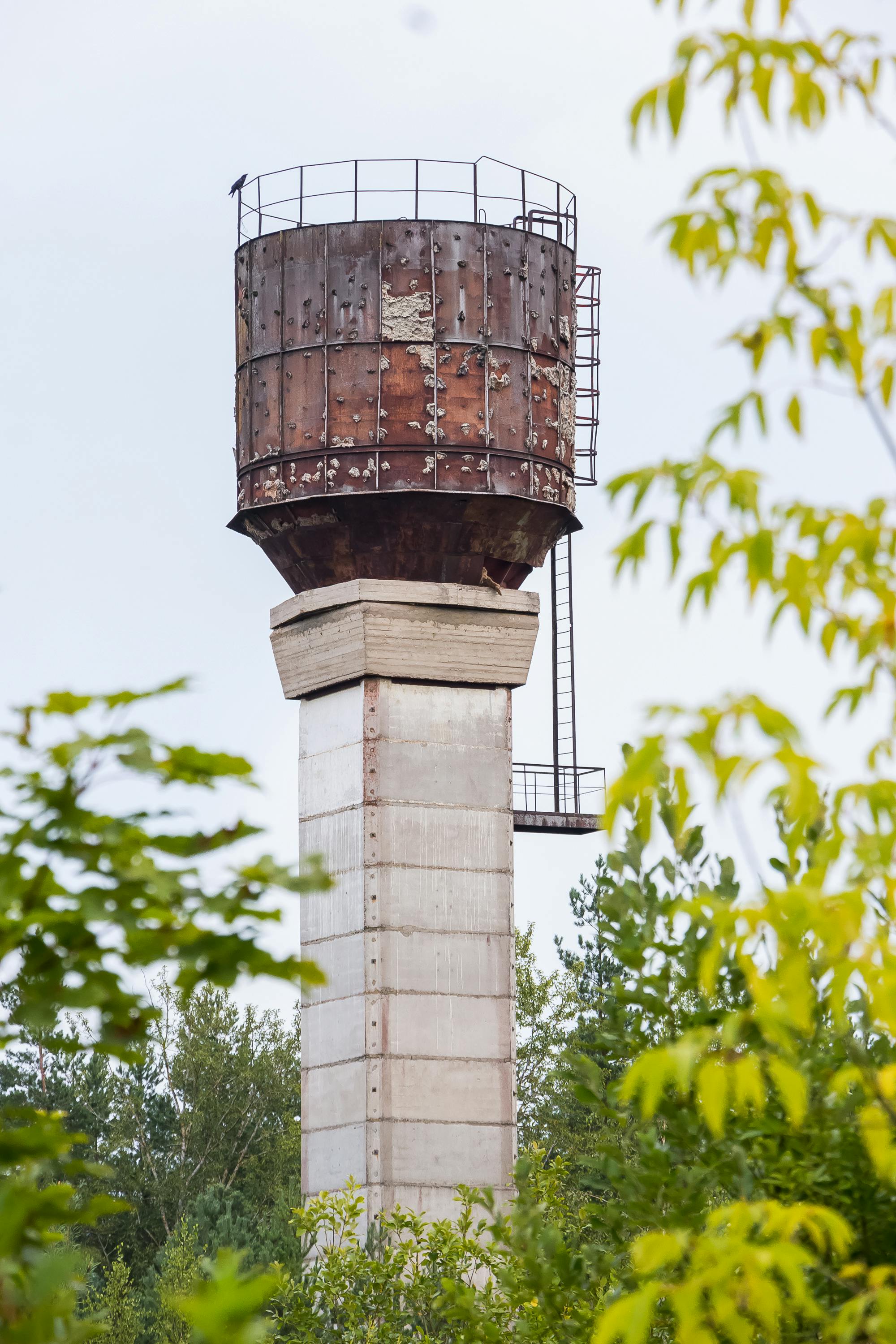 Abandoned Rusty Water Tower Among Trees · Free Stock Photo