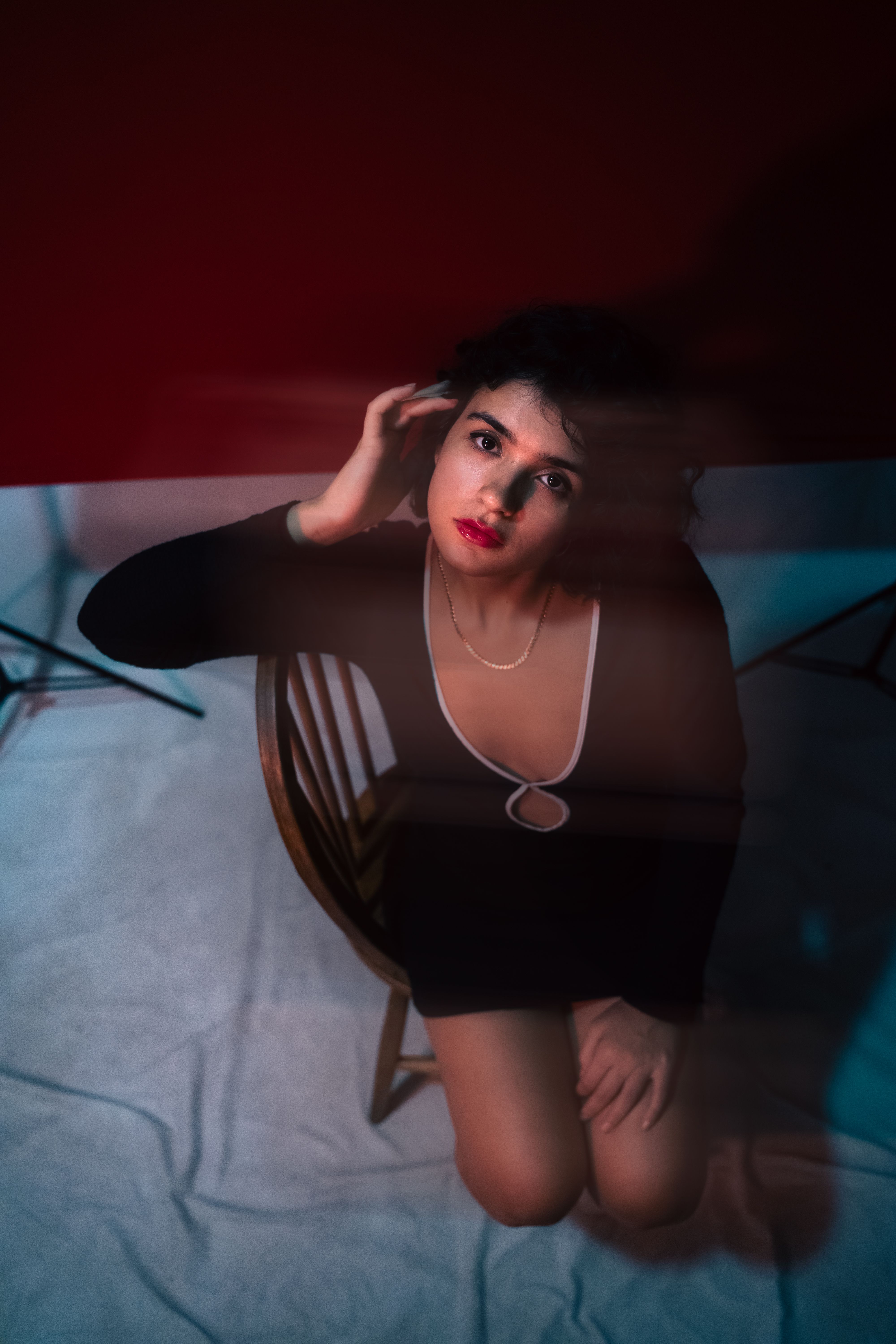 Creative Studio Portrait with Dramatic Lighting · Free Stock Photo