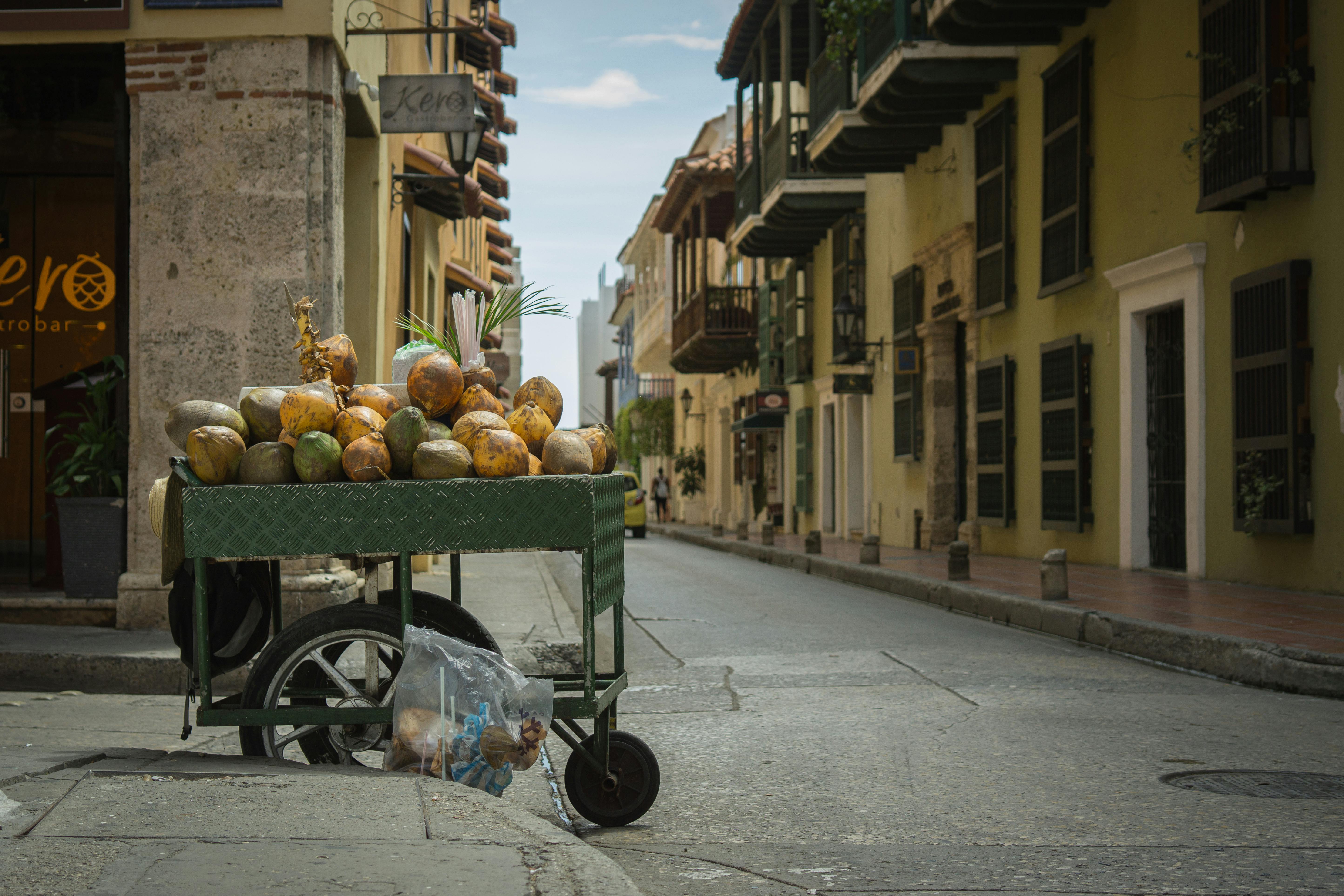 Street Vendor Cart in Colonial Cartagena · Free Stock Photo