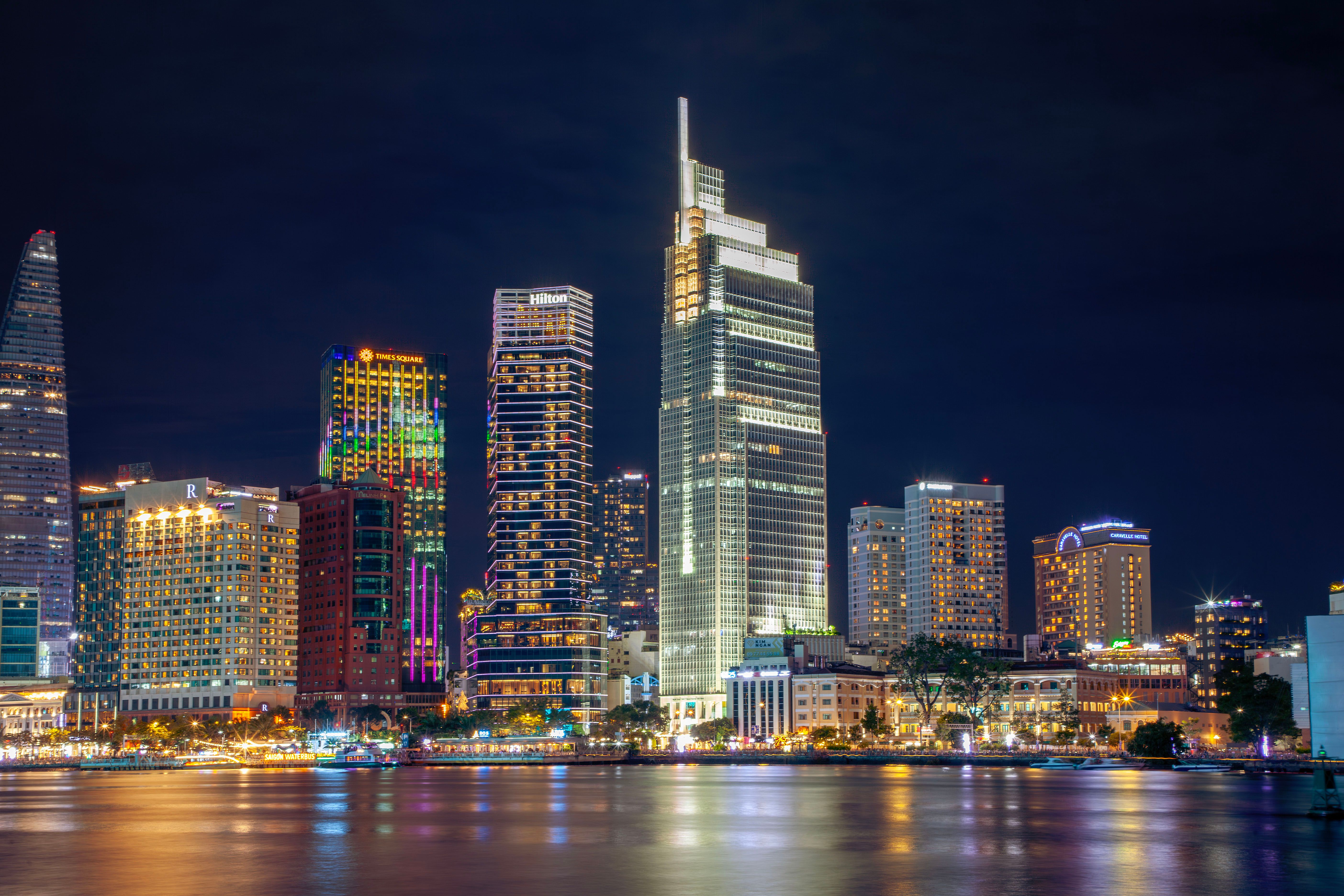 Vibrant Night View of Urban Skyline · Free Stock Photo