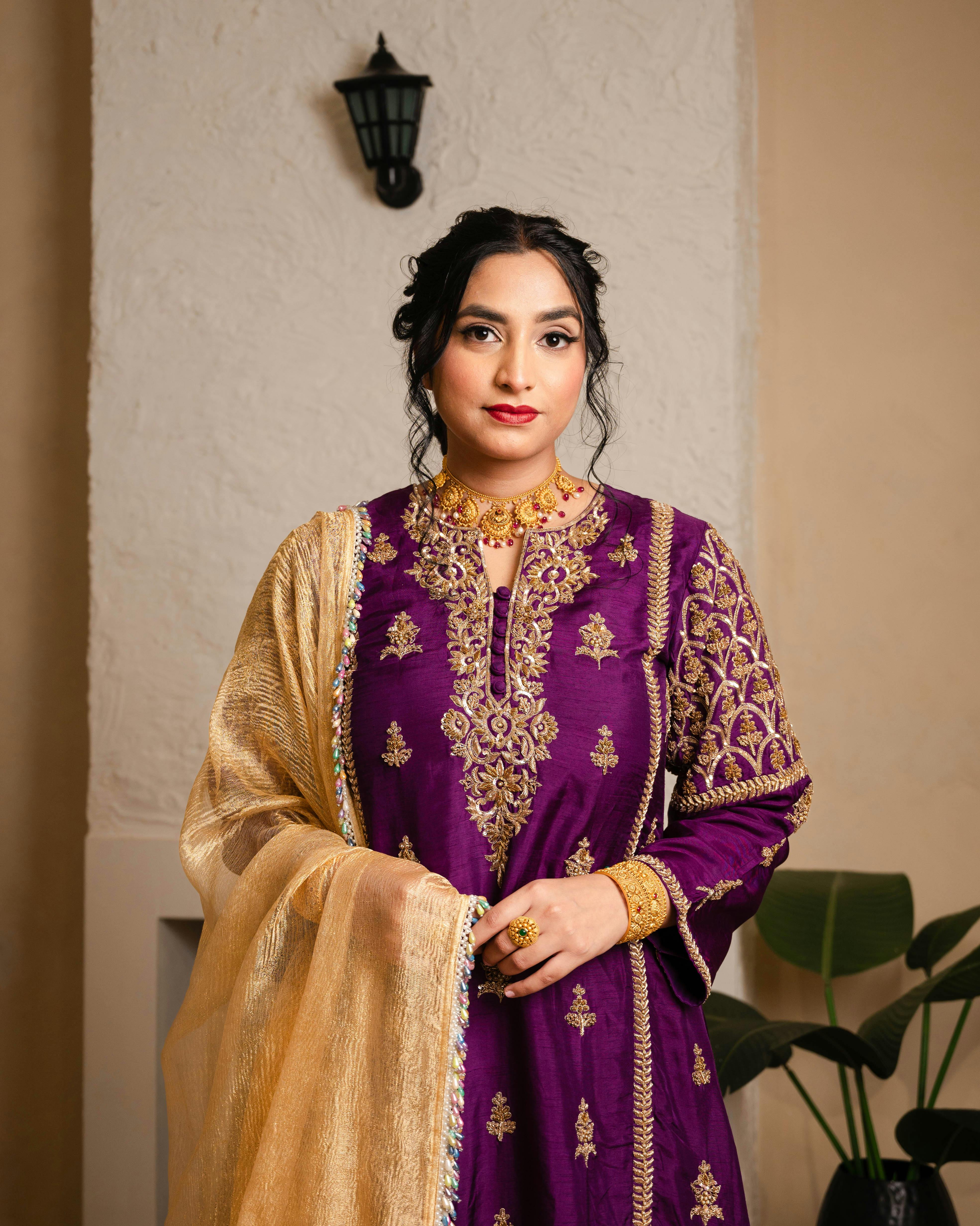 Elegant Woman in Traditional South Asian Attire · Free Stock Photo