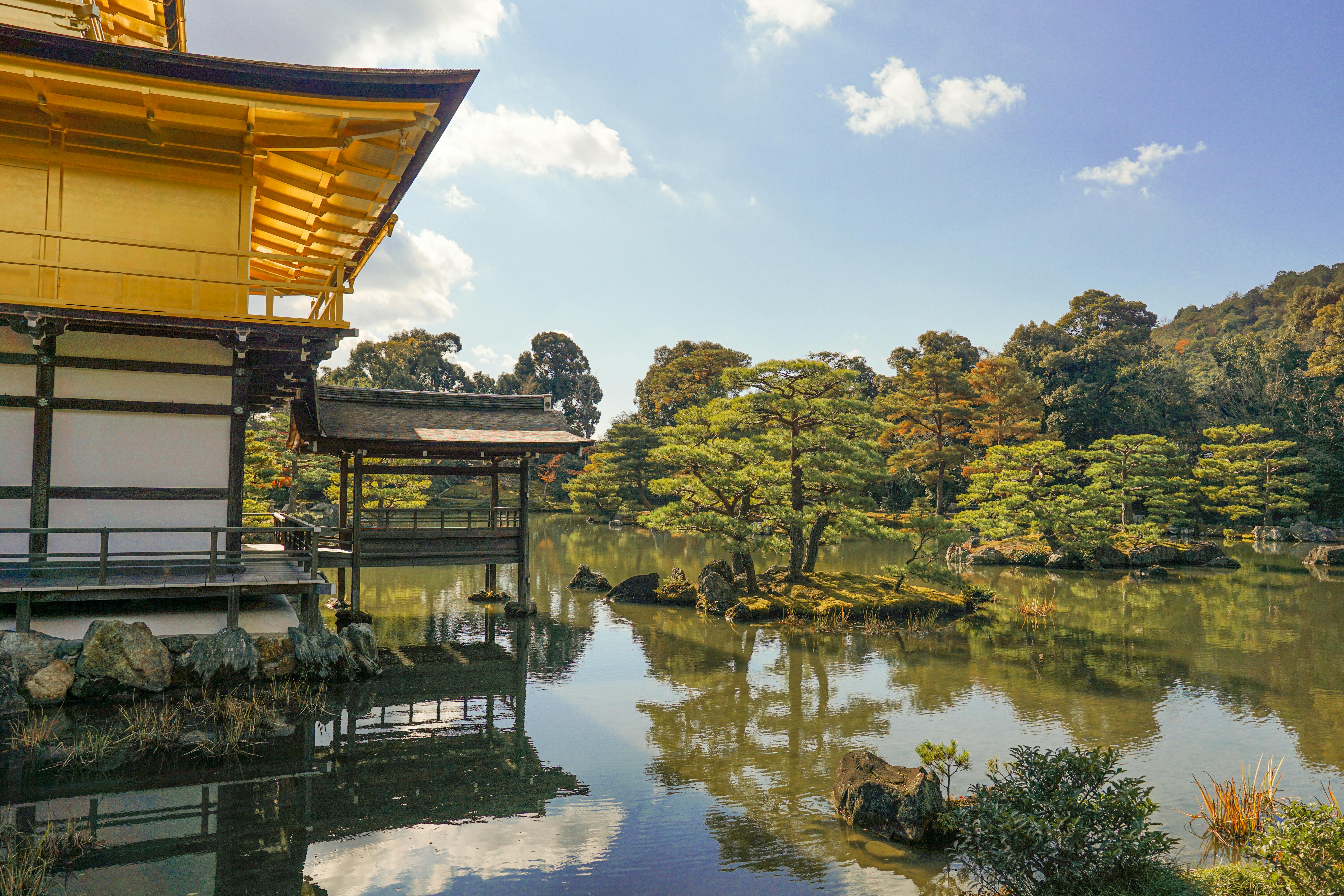 Golden Pavilion and Tranquil Pond in Kyoto · Free Stock Photo