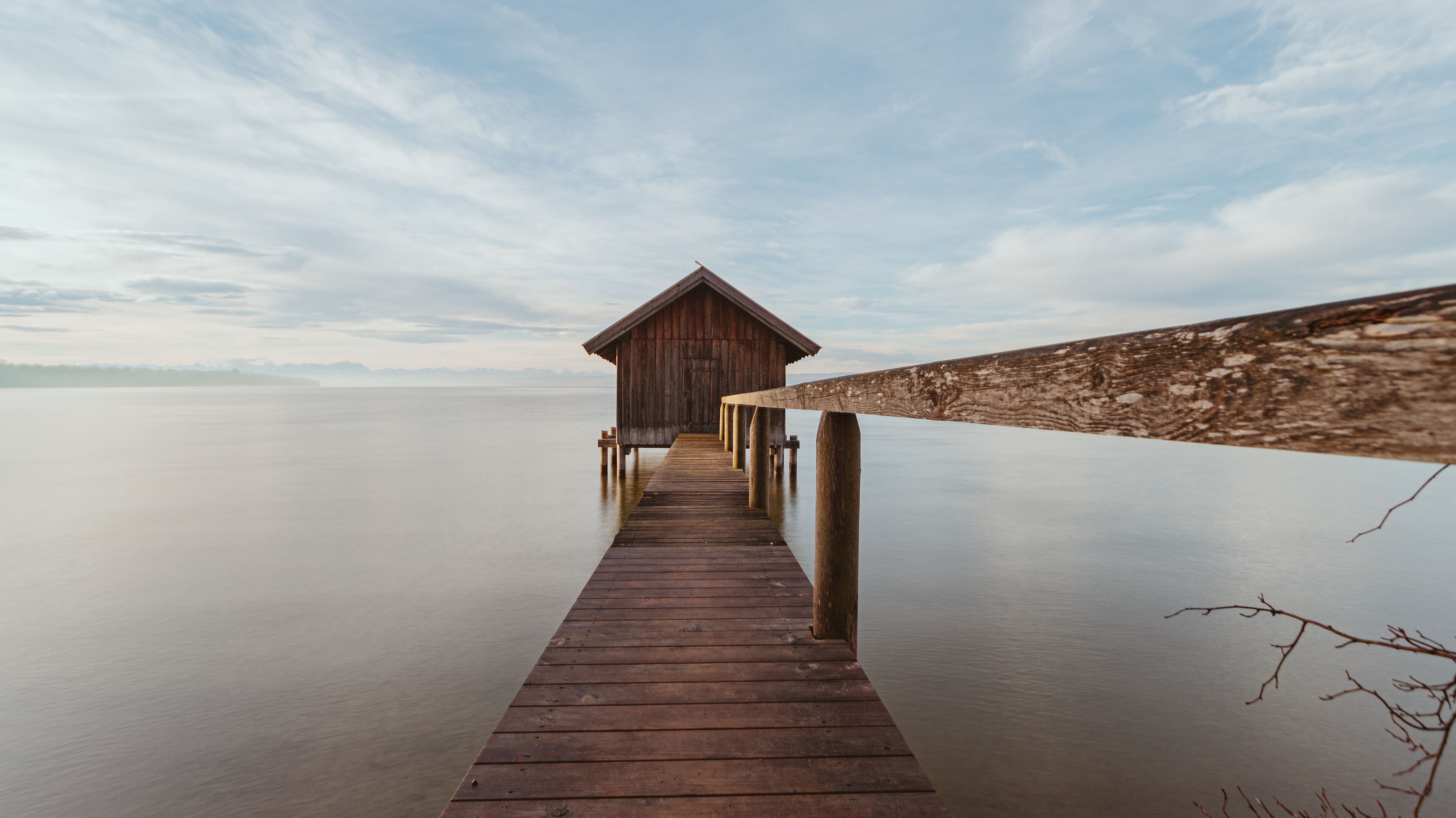Wooden House on Pier on Sea Shore · Free Stock Photo