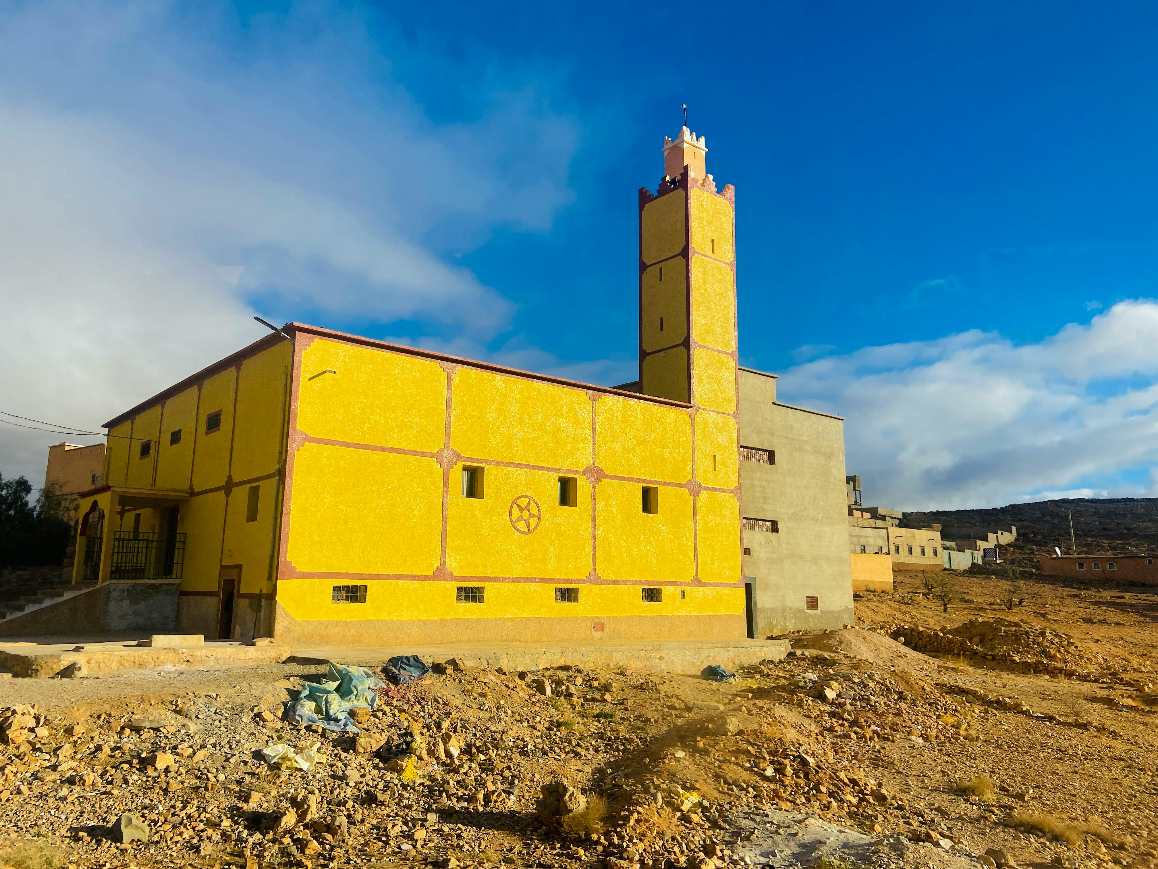 Vibrant Yellow Mosque in Taroudant Morocco · Free Stock Photo